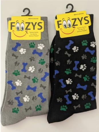 Foozys Bones & Paw Prints Men's Novelty Socks - Walmart.com