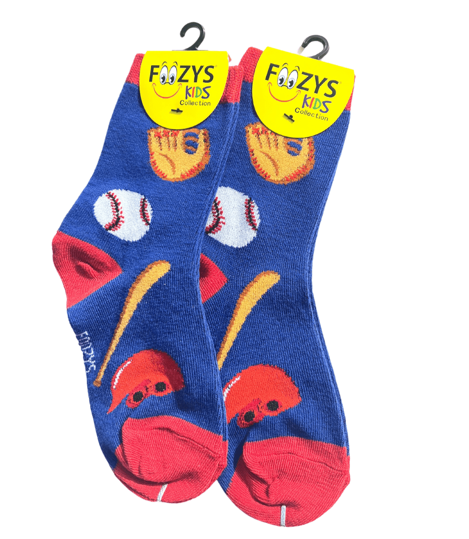 Foozys Boys Fun Baseball - Funny Cool Colorful Crew Socks - Walmart.com