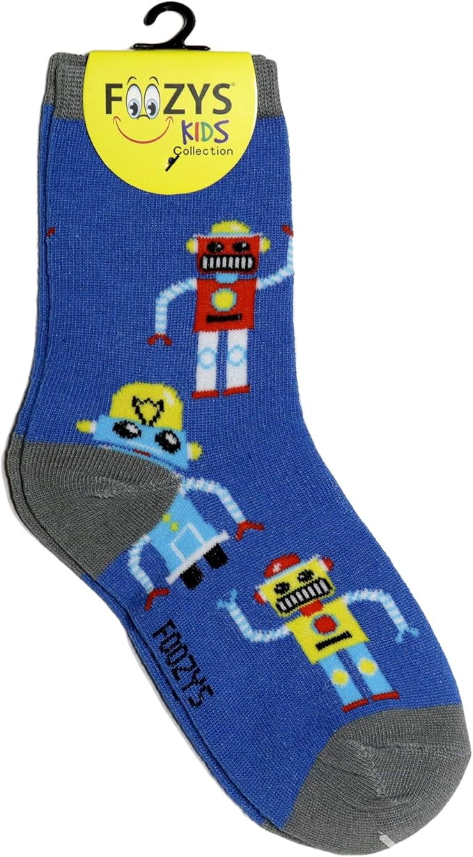 Foozys Boys Fun Robots Funny Cool Colorful Crew Socks - Walmart.com
