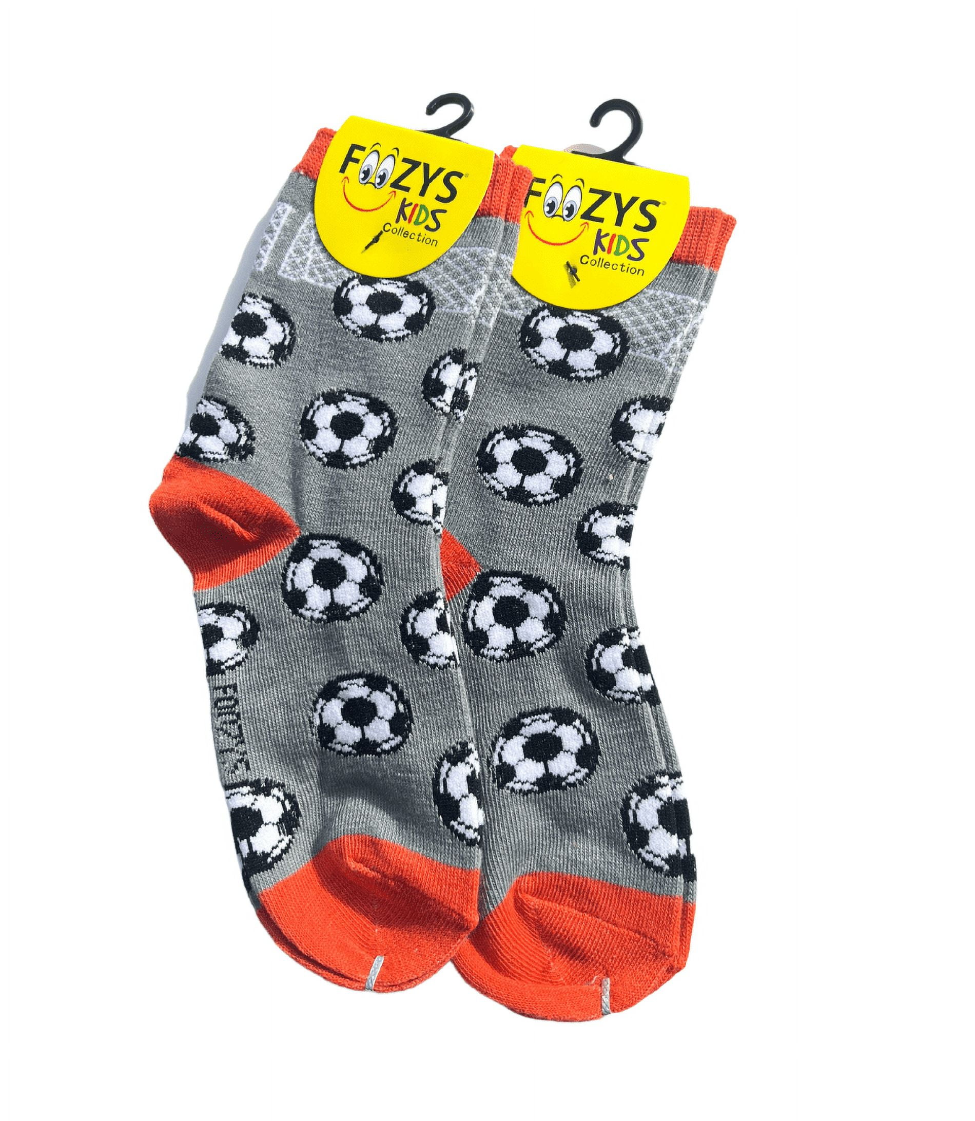 Foozys Kids Boys Fun Soccer - Crazy Funny Cool Colorful Crew Socks ...