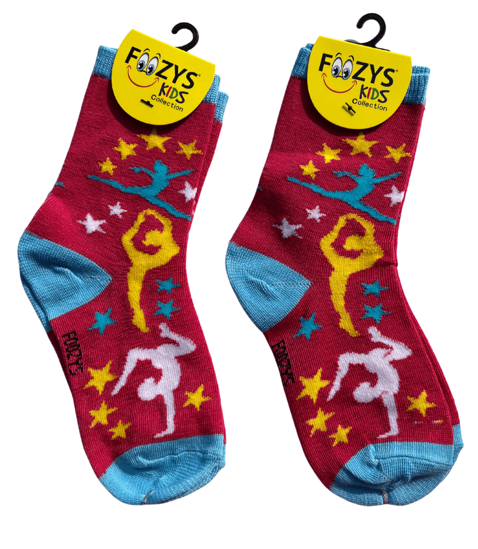 Foozys Kids Girl’s Colorful, Fun, Crazy, Cute Gymnastics Crew Socks ...