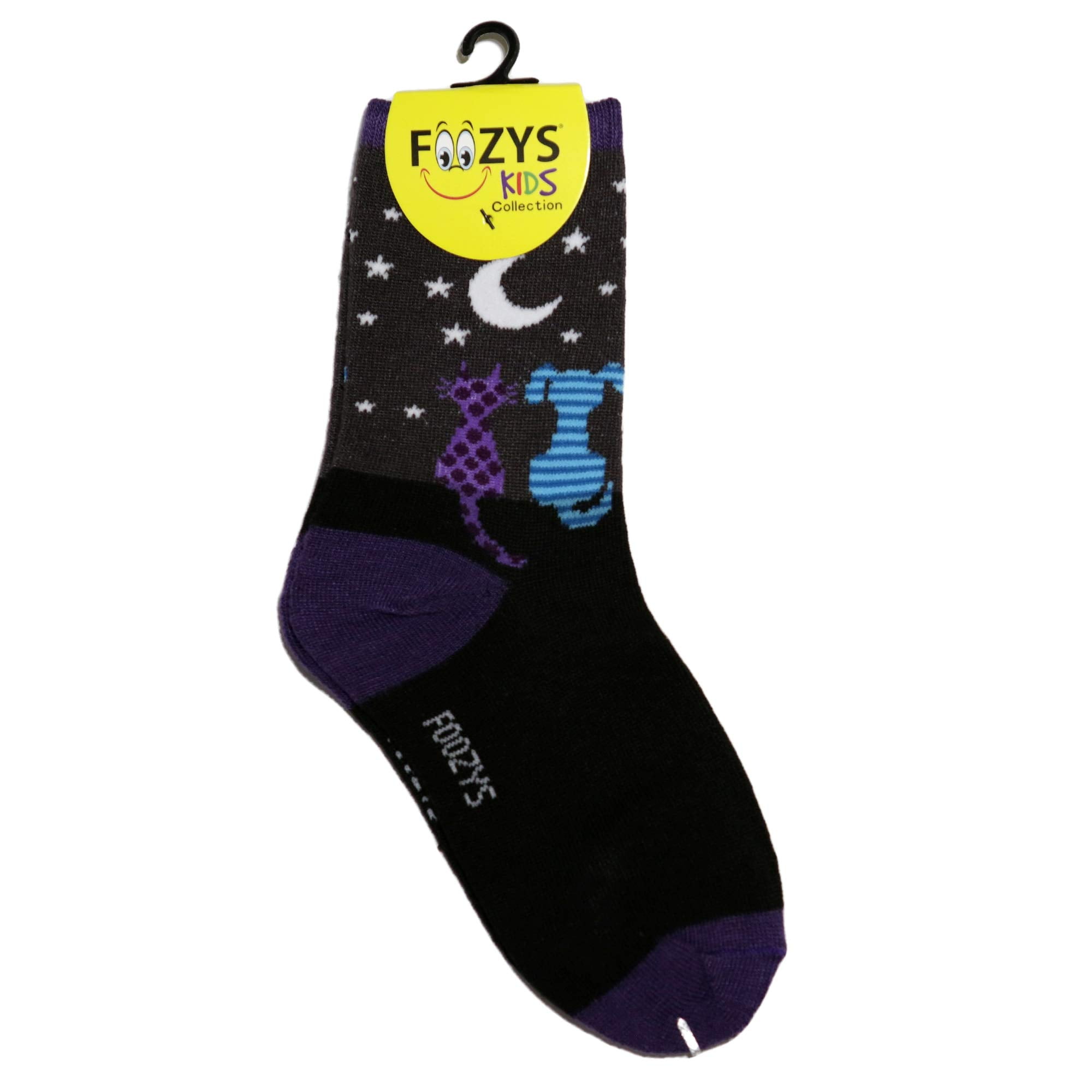 Foozys Kids Girl’s Star Gazing Cat & Dog Socks - Colorful Fun & Cute ...