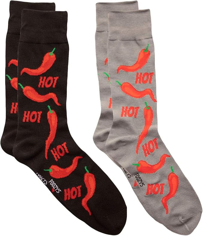 Foozys Men’s Crew Socks | Food & Drink Themed Novelty Socks | 2 Pairs ...