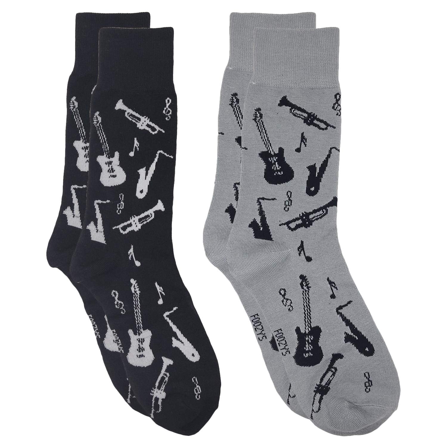 Foozys Men’s Crew Socks | Fun Fancy Musical Instruments Themed Fashion ...
