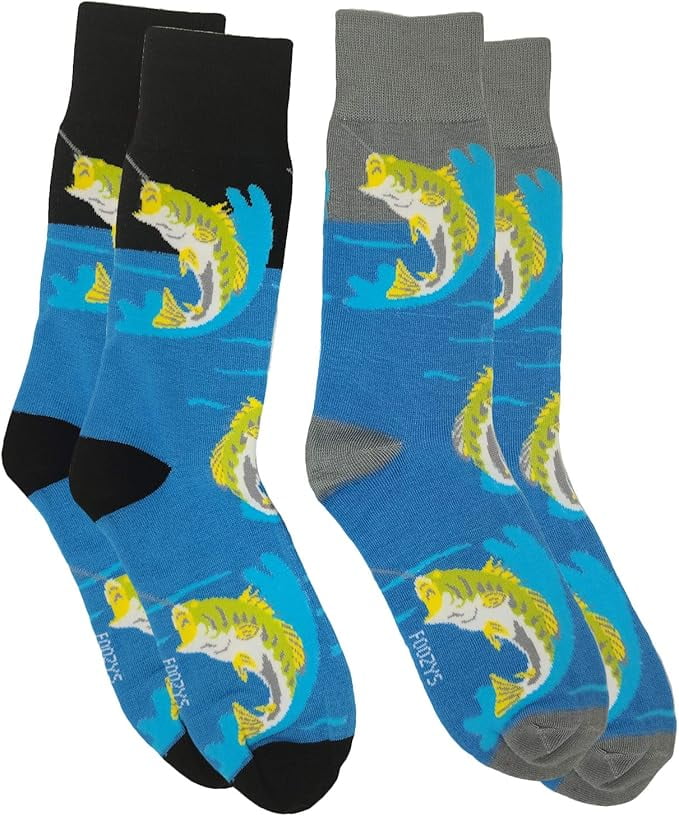 Foozys Men’s Fun Crazy Cool Sports Themed Novelty Crew Socks | 2 Pairs ...