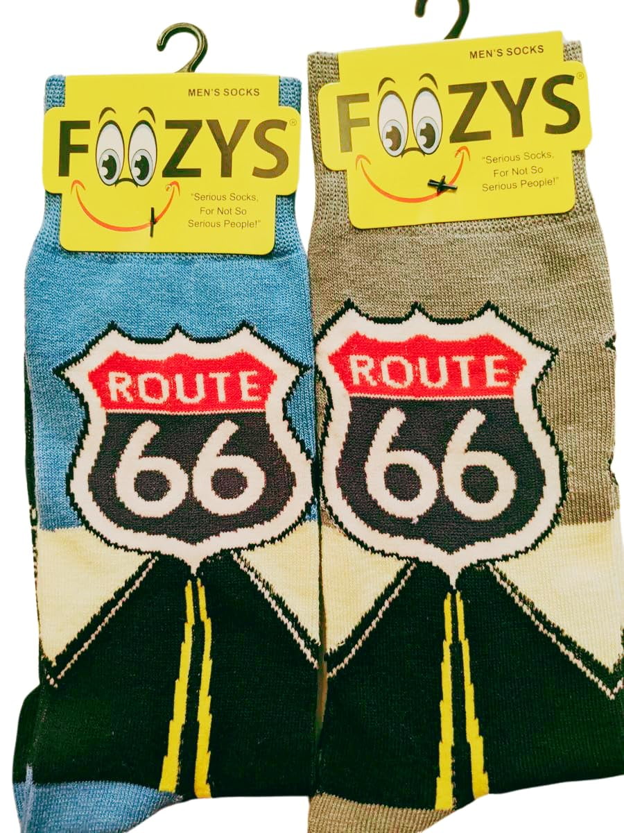 Foozys Men’s Fun Outdoors Themed Novelty Crew Socks | 2 Pairs in Two ...