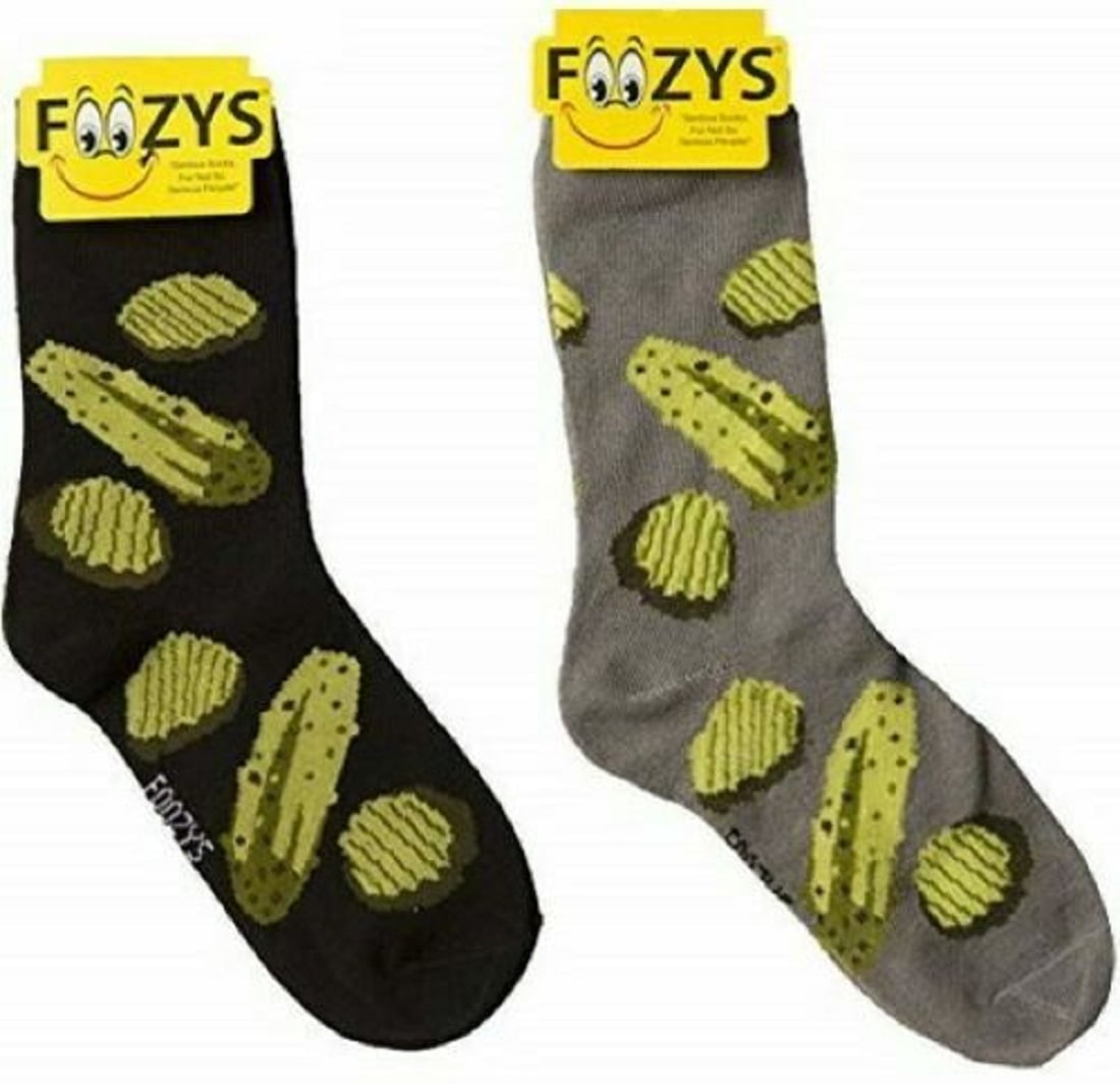 Foozys Small/Medium Novelty Crew Socks | Dill Pickles & Chips Cute, Fun ...