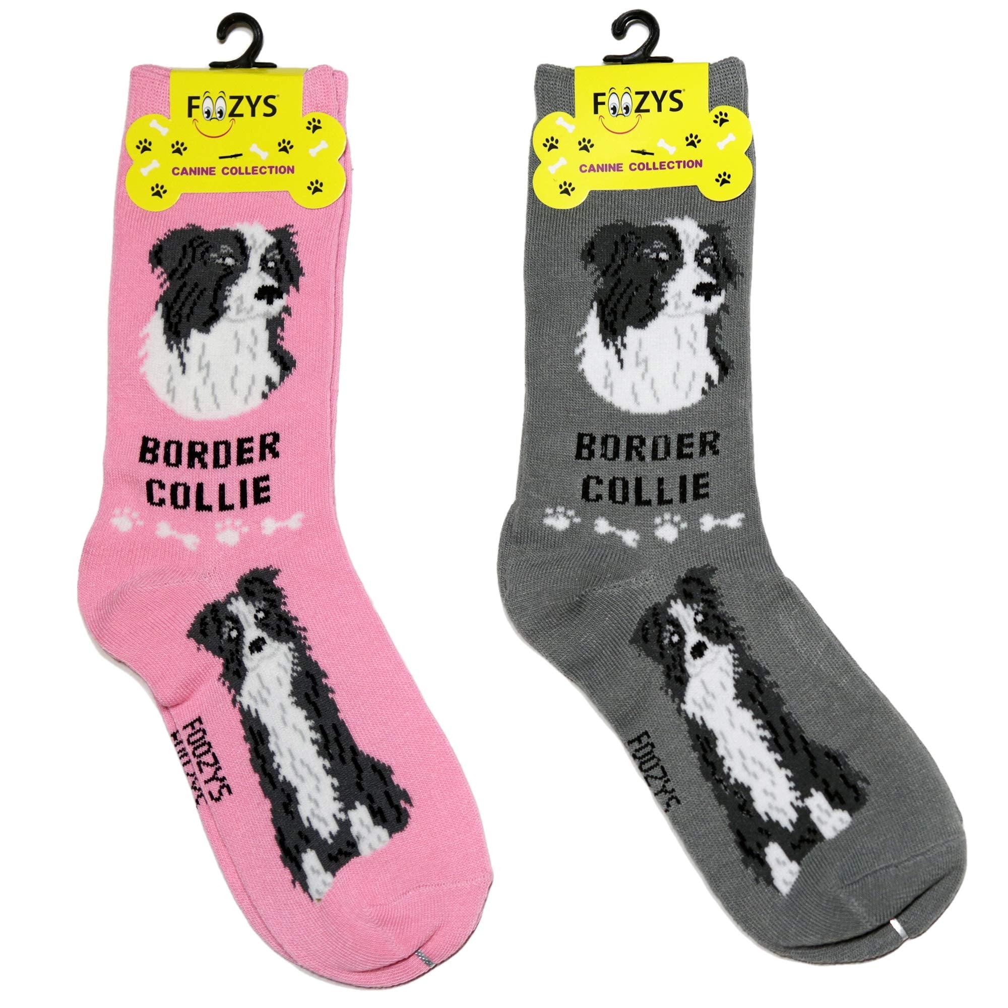 Foozys Unisex Crew Socks Canine Collection (Border Collie) - Walmart.com