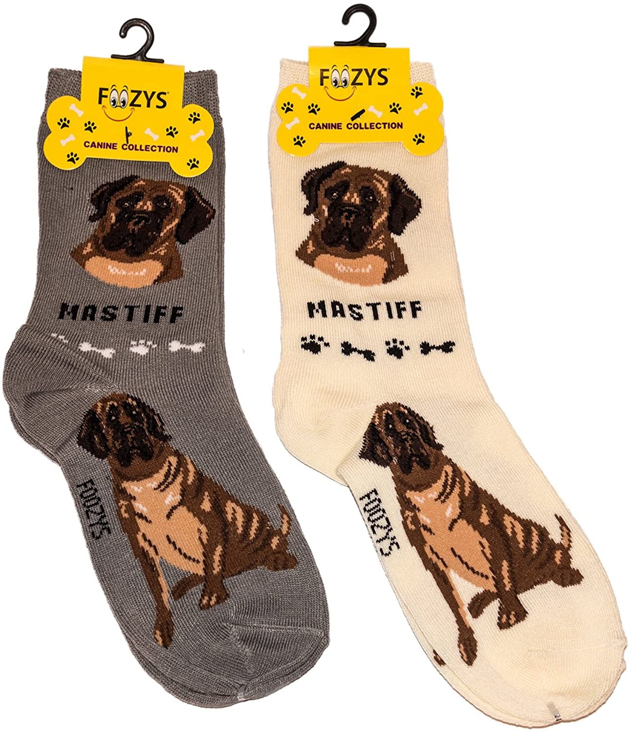 Foozys Unisex Crew Socks | Canine/Dog Collection | Mastiff - Walmart.com