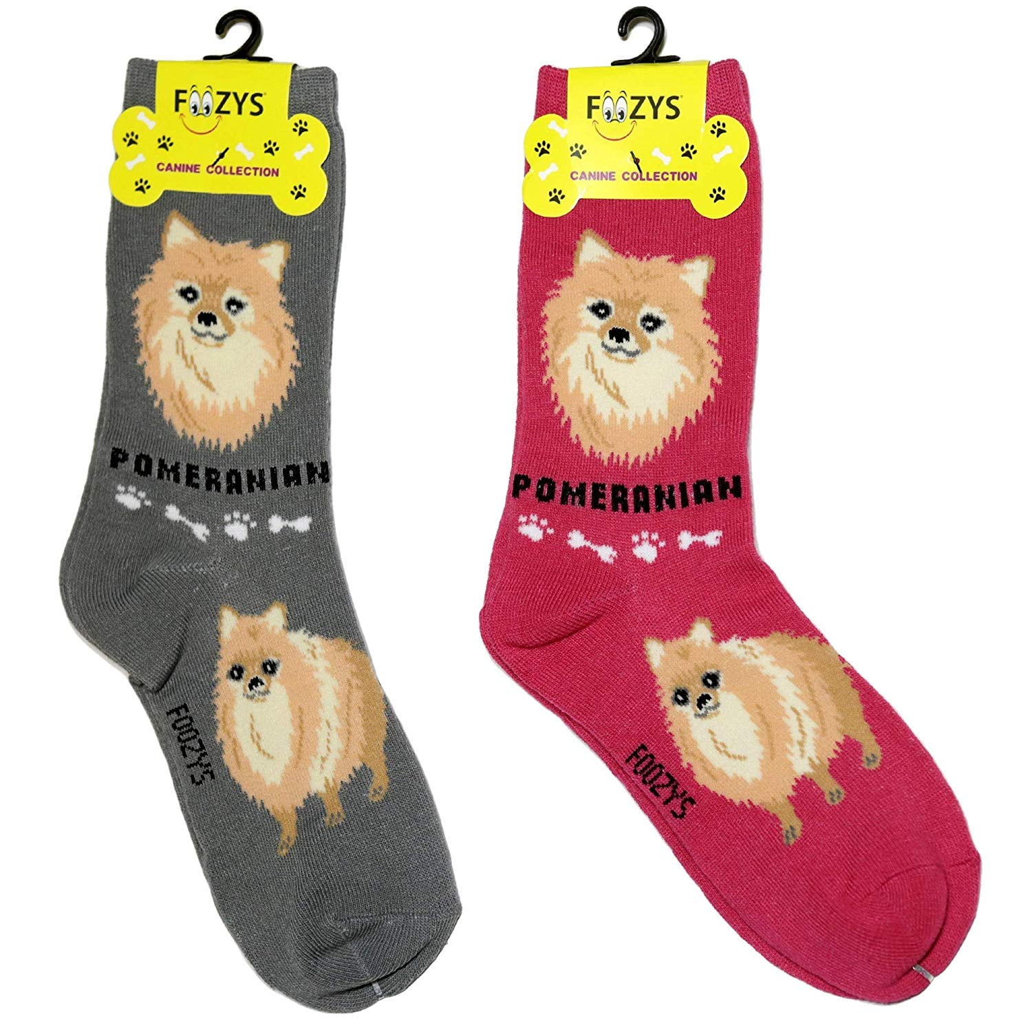 Foozys Unisex Crew Socks | Canine/Dog Collection | Pomeranian - Walmart.com