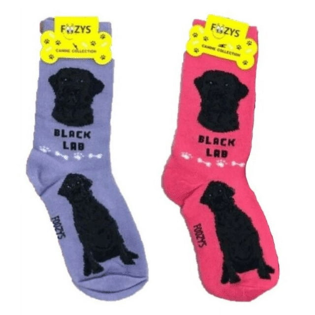 Foozys Unisex Crew Socks | Canine Labrador Dog Breed Novelty Sock (2 ...