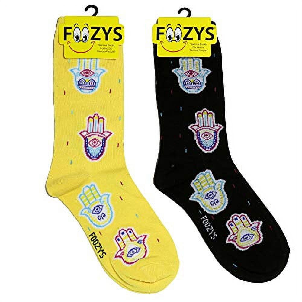 Foozys Women’s Crew Socks | Hamsa Hand Fun Designs Novelty Socks | 2 ...