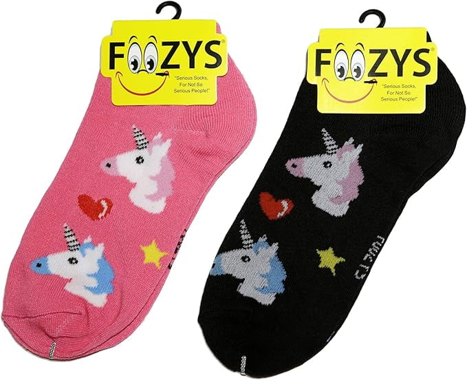 Foozys Women’s Low Cut No Show Socks Cute & Fun Unicorn Socks 2 Pairs ...