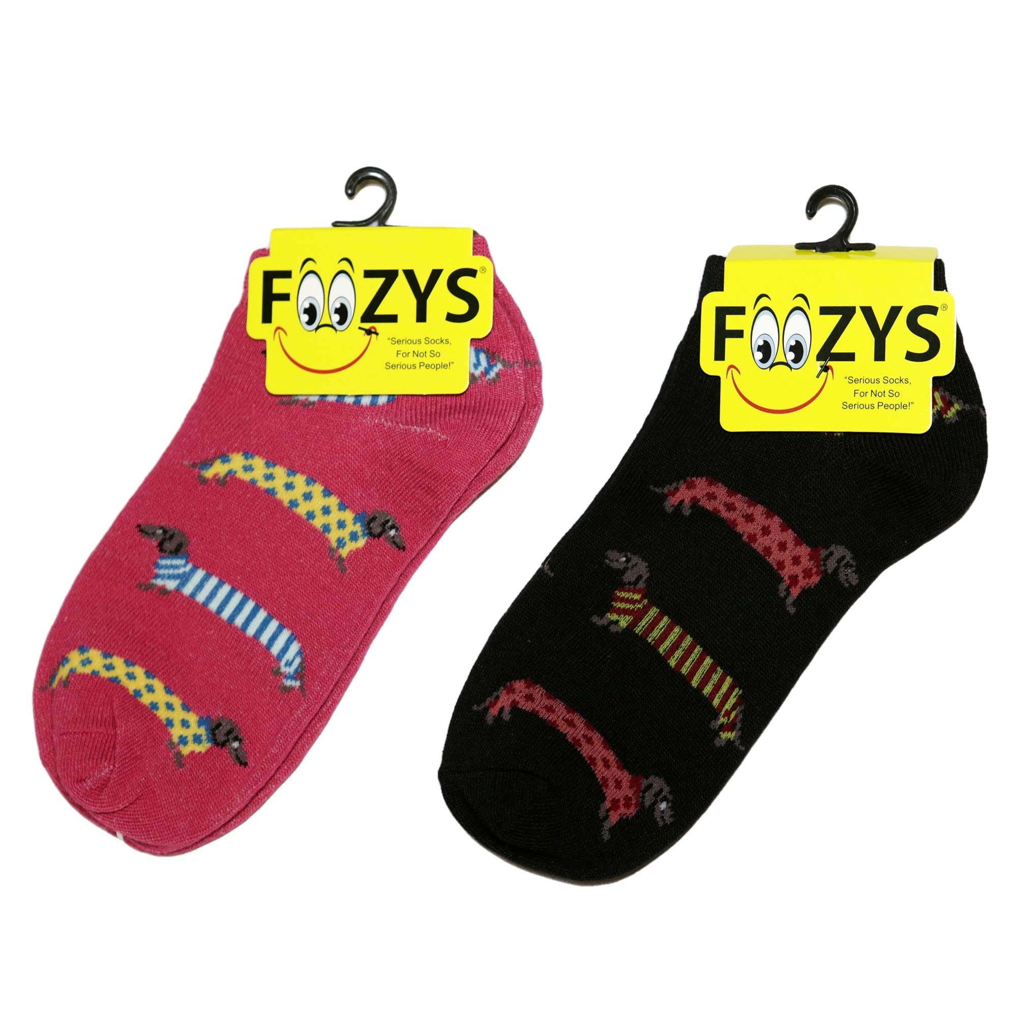 Foozys Women’s Low Cut No Show Socks | Dachshund in Sweaters Socks | 2 ...