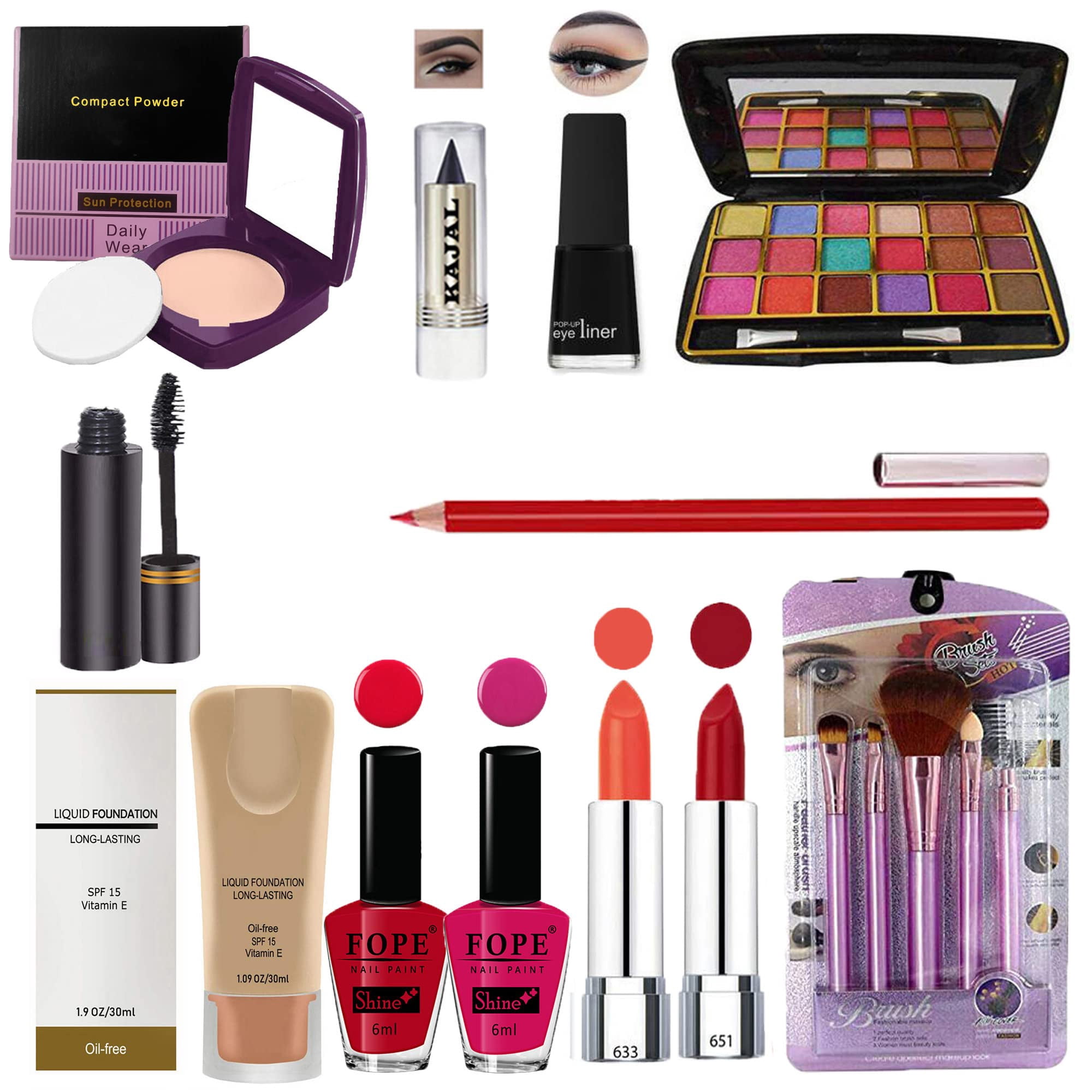 Fope Iconic New Edition 16 Pcs Genuine All In One Makeup Kit Combo Set ...