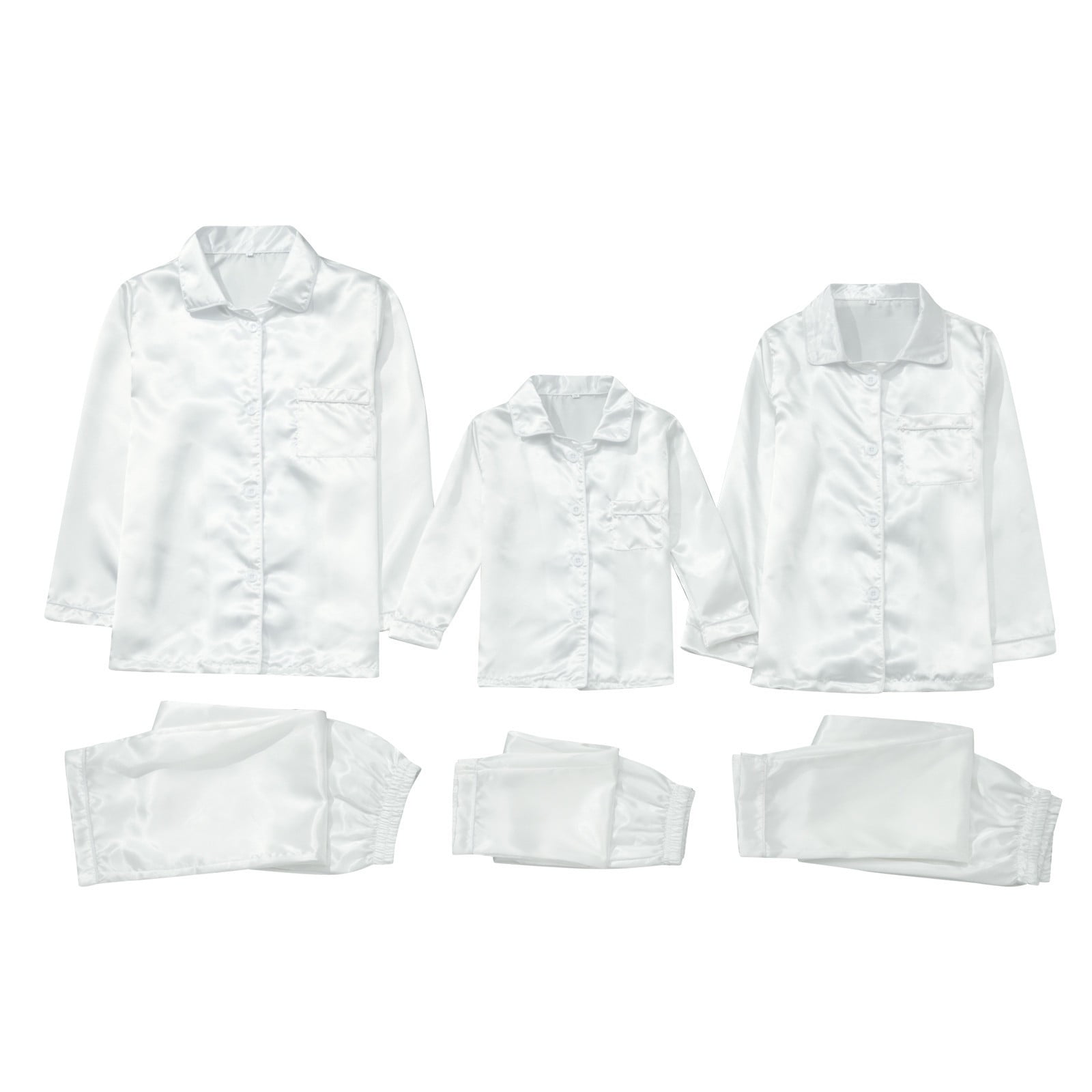 Fopia Christms Pajamas for Family Silk Satin Pjs 2024 Button Down ...