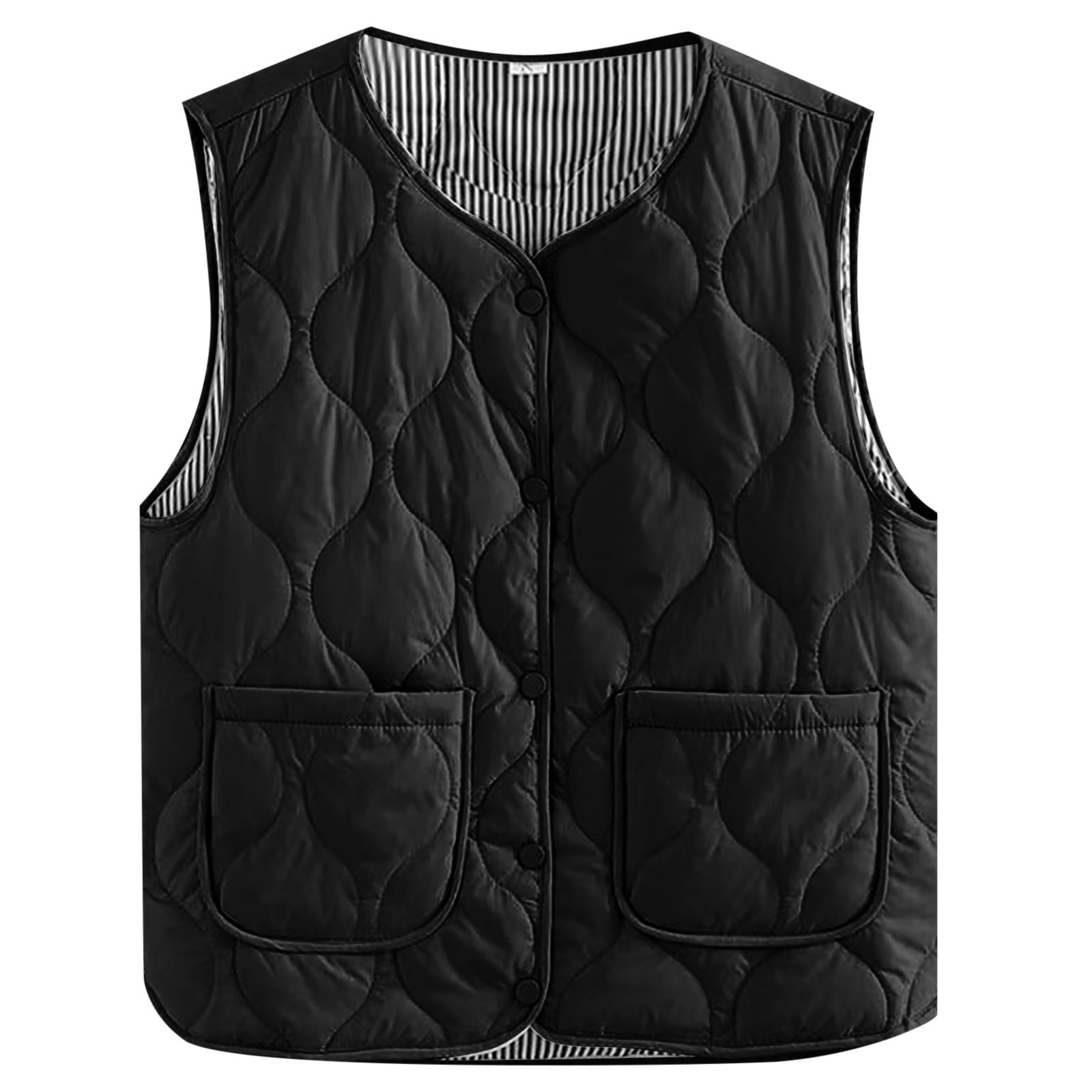 Fopia Cropped Puffer Vest Fall Fashion Button down Quilted Jackets for ...