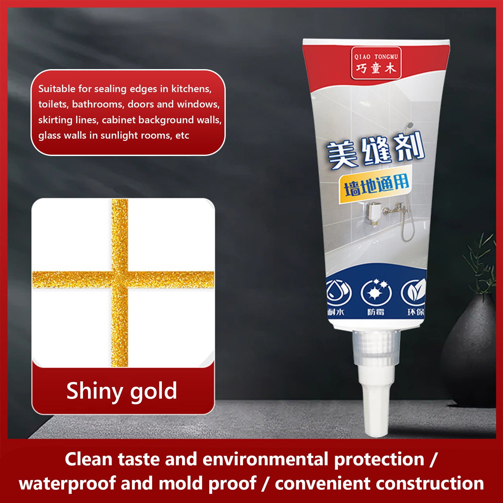 Foqnuq 100g Tile Floor Sealant - Waterproof, Mold-Proof Grout for Wall ...
