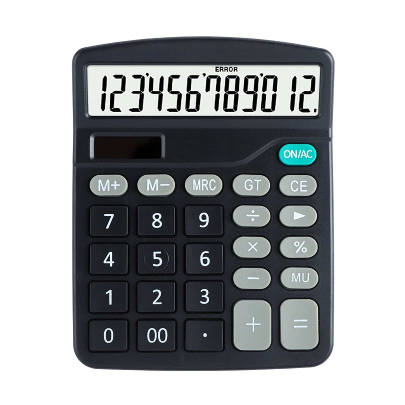 Foqnuq 12-Digit Large Display Calculator, Solar Powered, Desktop Office ...