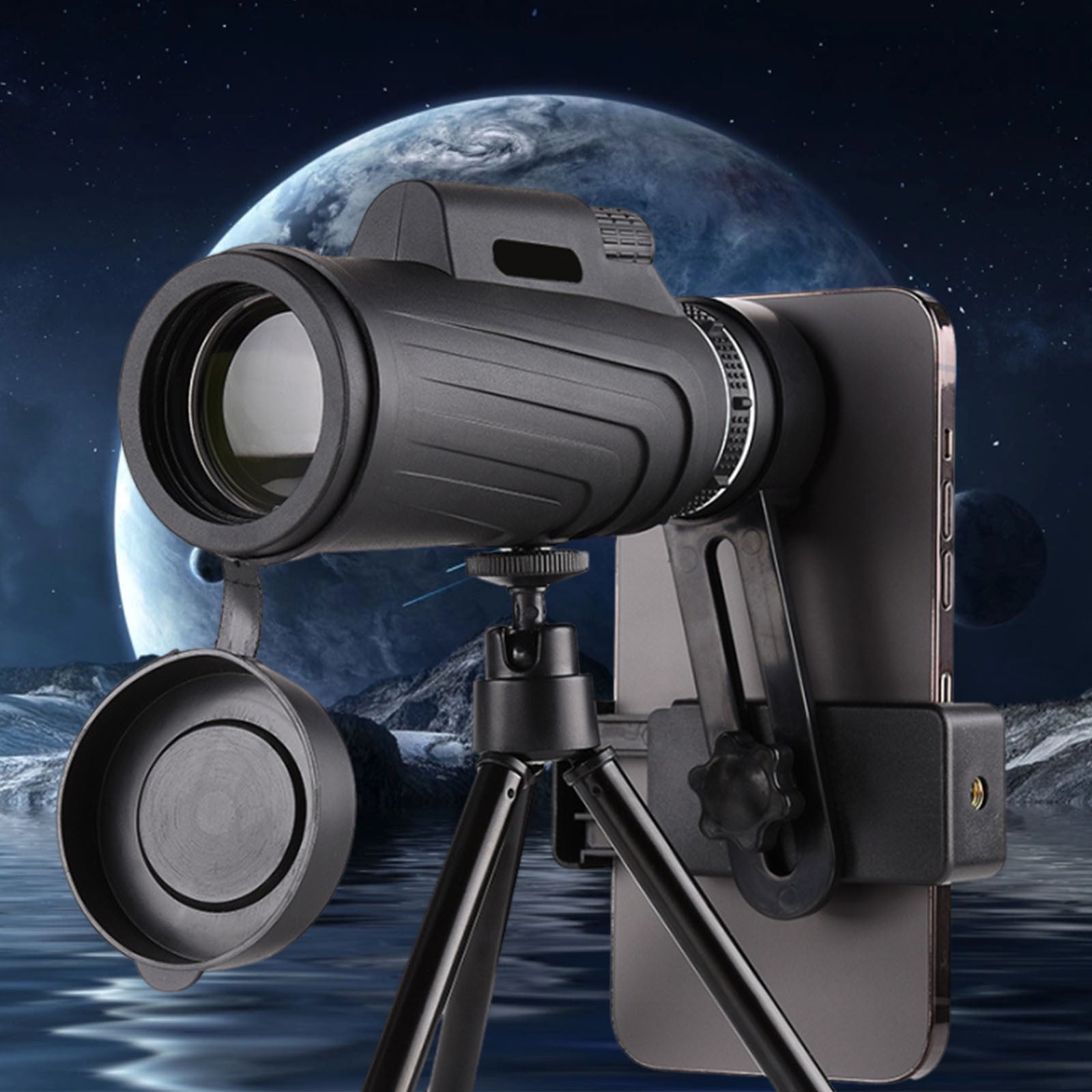 Foqnuq 12x50 Monocular Telescope with Phone Tripod - High Power HD ...