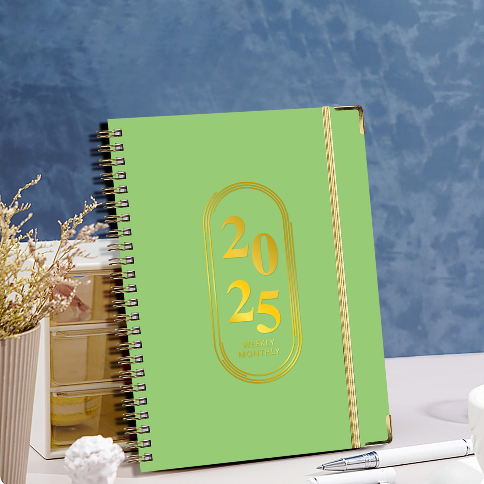 Foqnuq 2025 A5 Planner Notebook with Elastic Rope, Double Line Binding ...