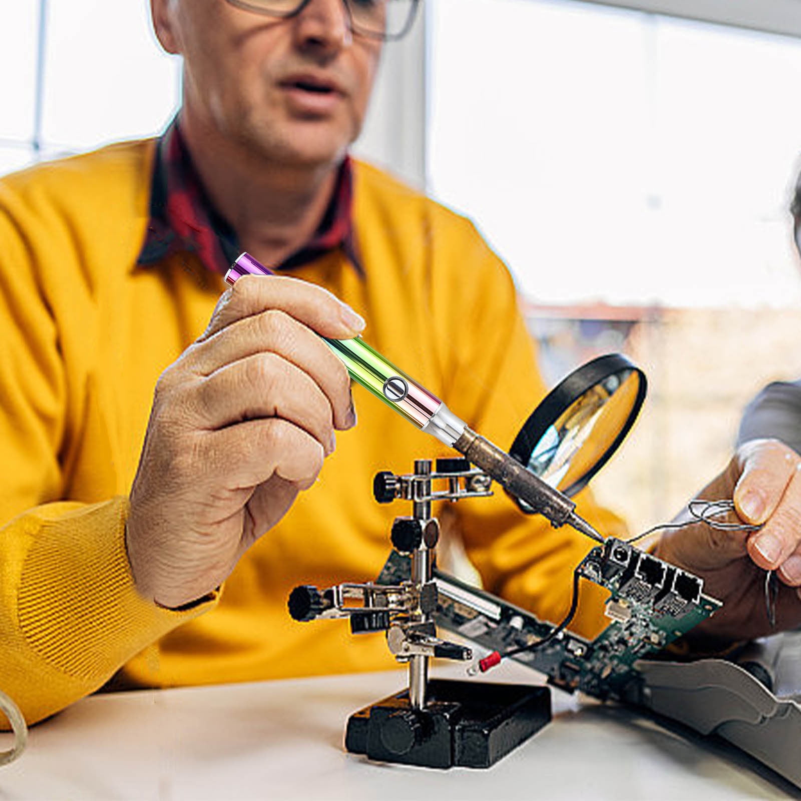 Foqnuq 3-Gear Adjustable Voltage Soldering Iron Kit, 350mAh Battery ...