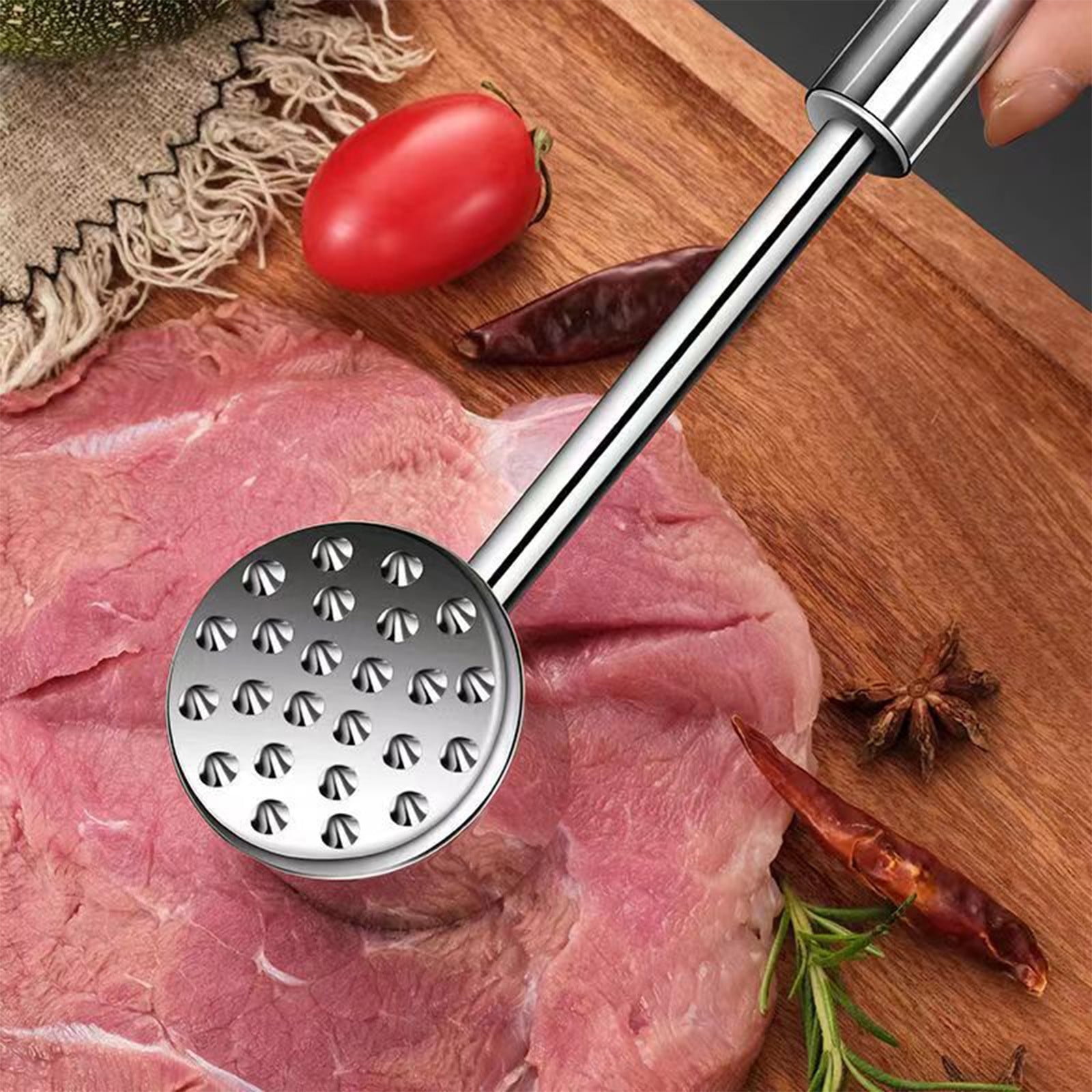 Foqnuq 304 Stainless Steel Meat Tenderizer Hammer Heavy Duty Kitchen