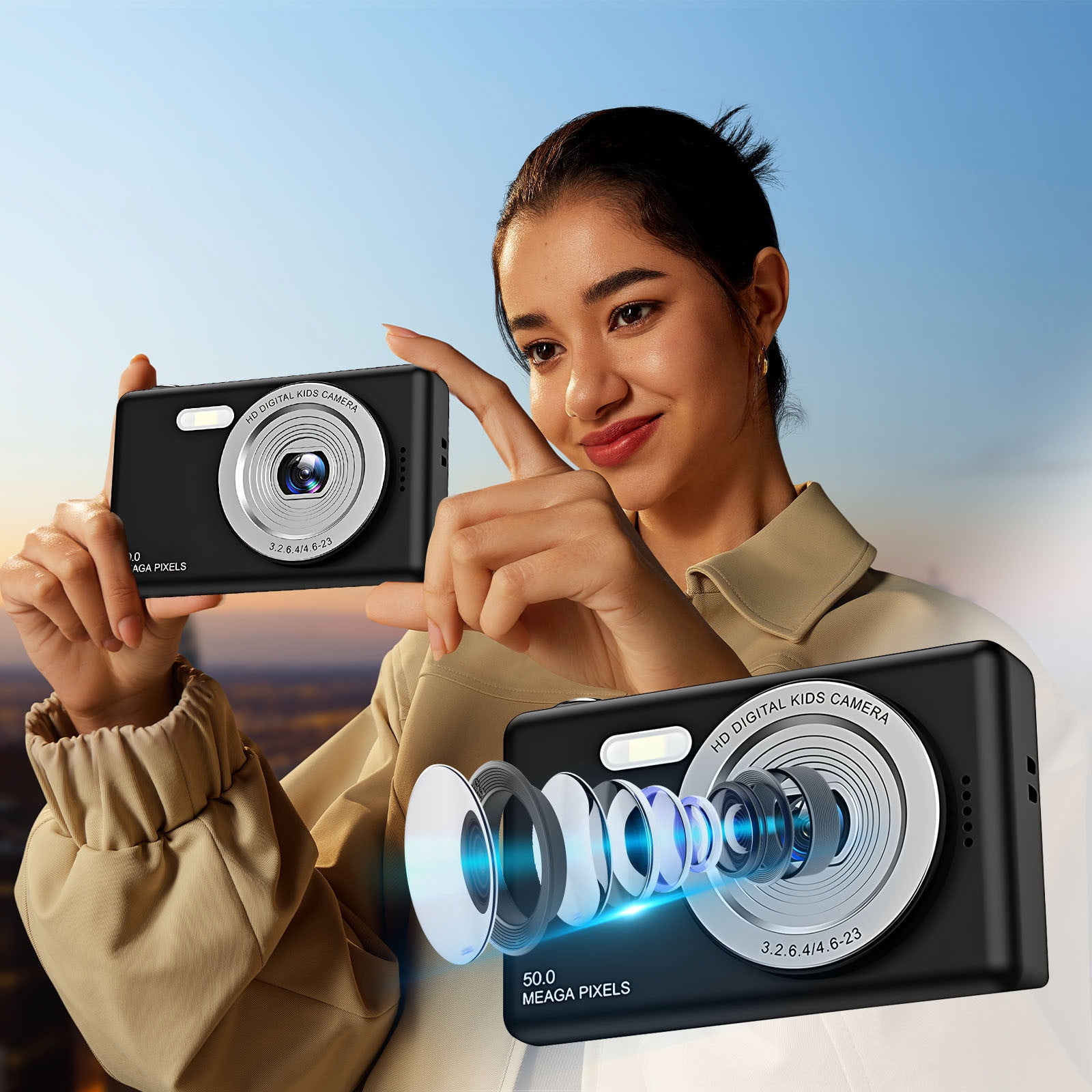 Foqnuq 48MP High-Definition Digital Camera 4K Video Portable Card ...