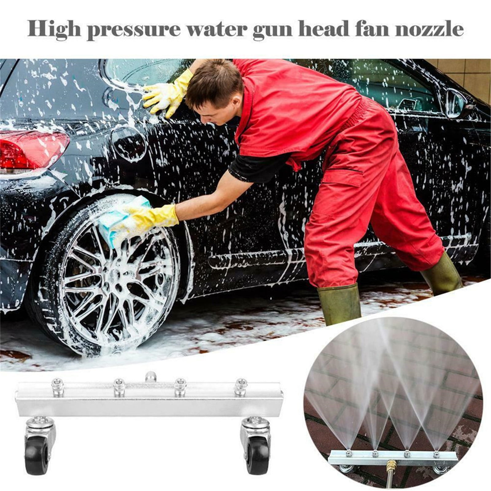 Foqnuq Automobile Chassis Cleaning Nozzle, 65° Fan Spray, Universal ...