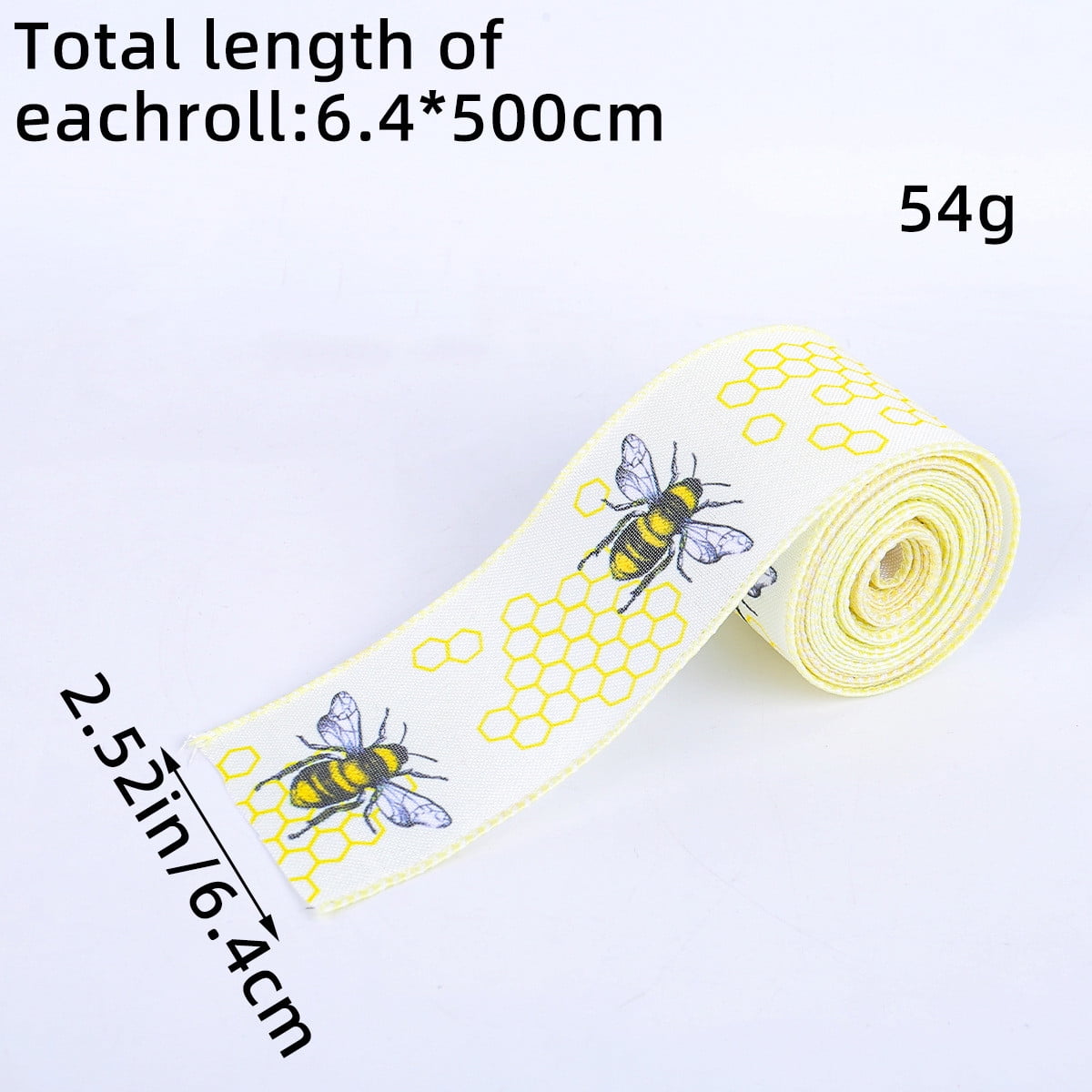 Foqnuq Bee Ribbons Decorative Yellow Lace Ribbon for Crafting, Wrapping ...