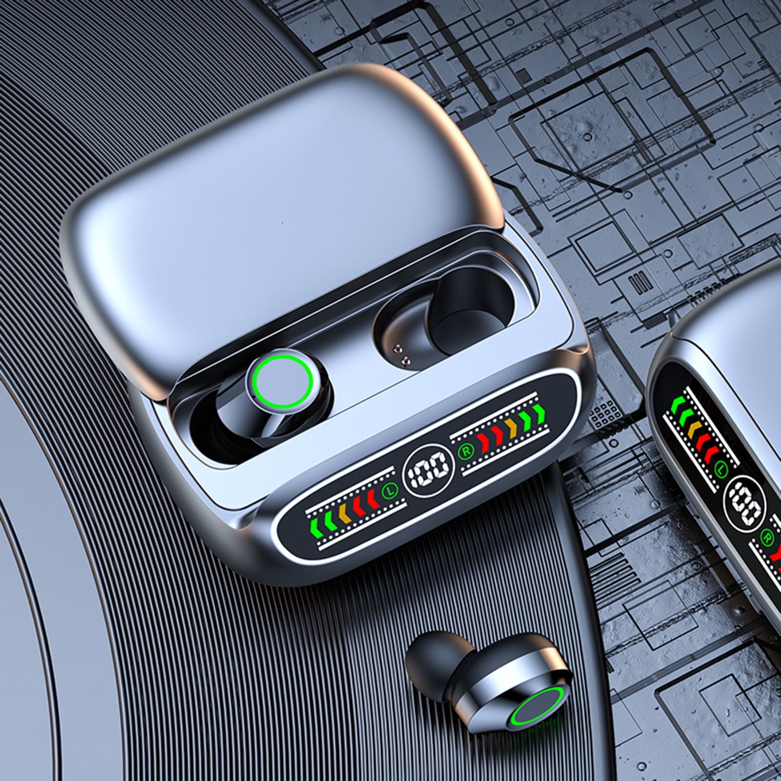 Foqnuq Bluetooth 5.3 Earphones with Special Effects Lighting, HIFI ...