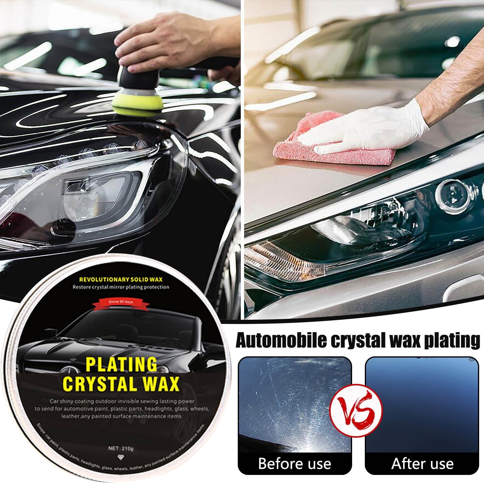 Foqnuq Car Crystal Hard Wax - Black Wax Coating Polish & Scratch ...