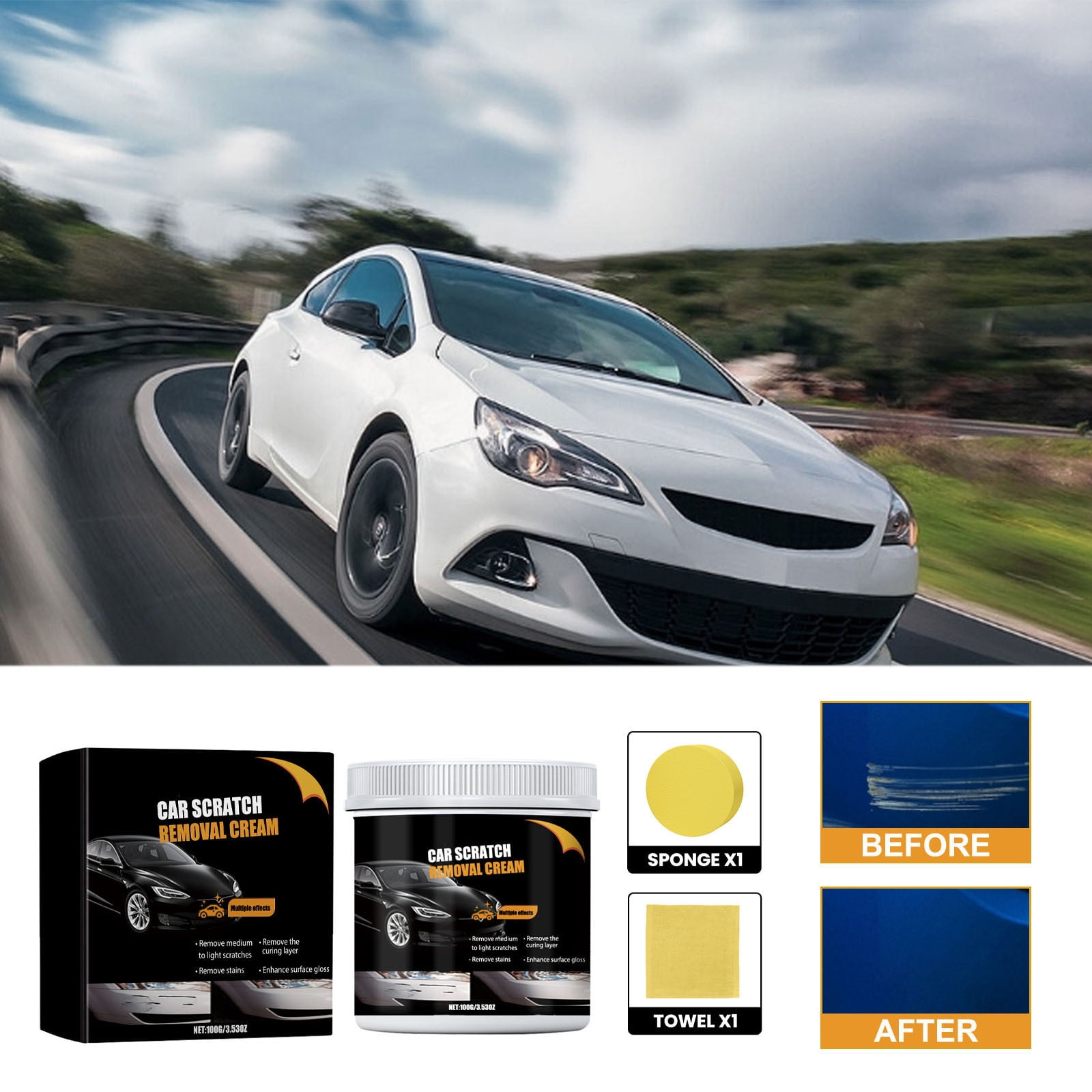 Foqnuq Car Scratch Removal Paste Polishing Wax Repair Cream for Light ...