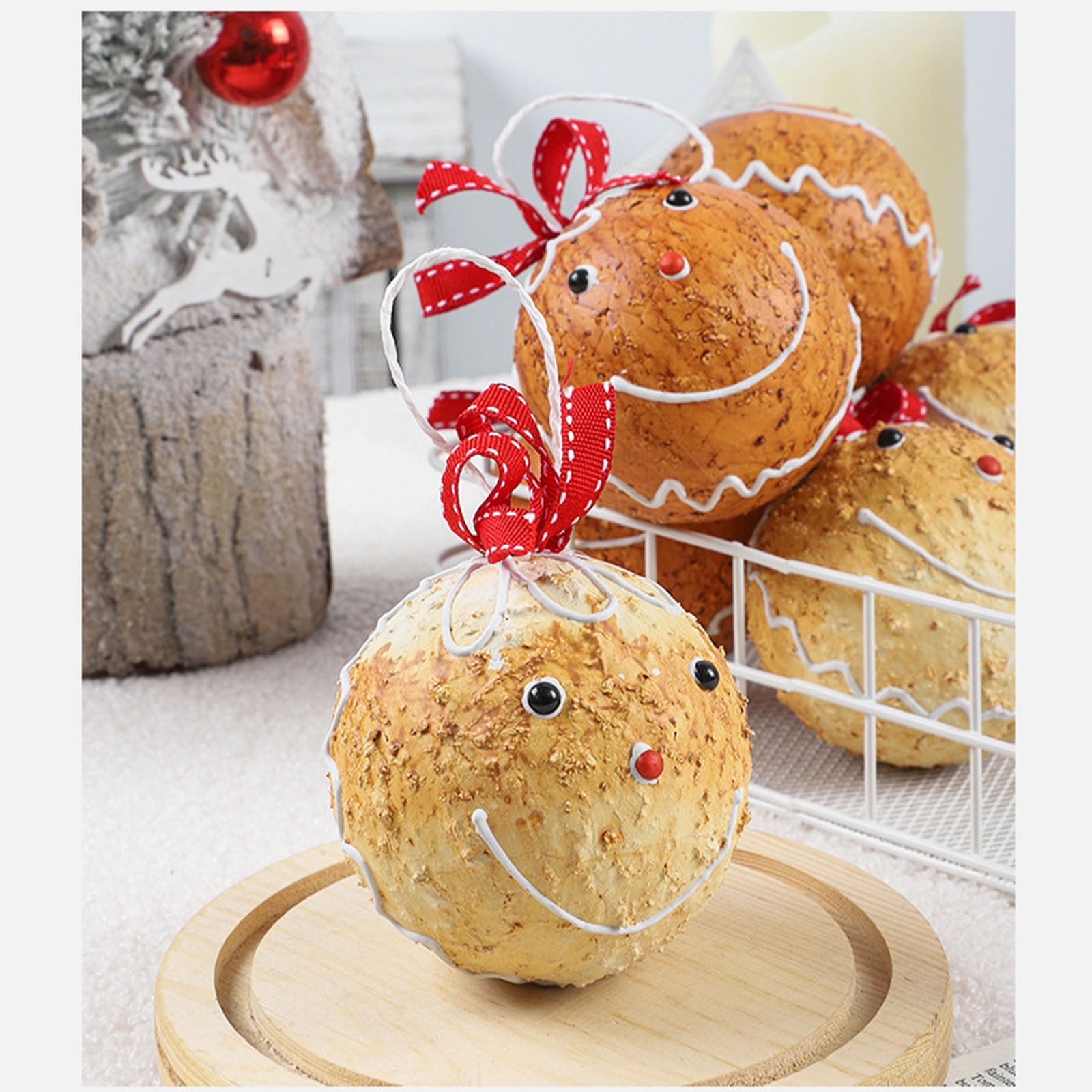 Foqnuq Colorful Gingerbread Man Christmas Balls - Festive Tree ...