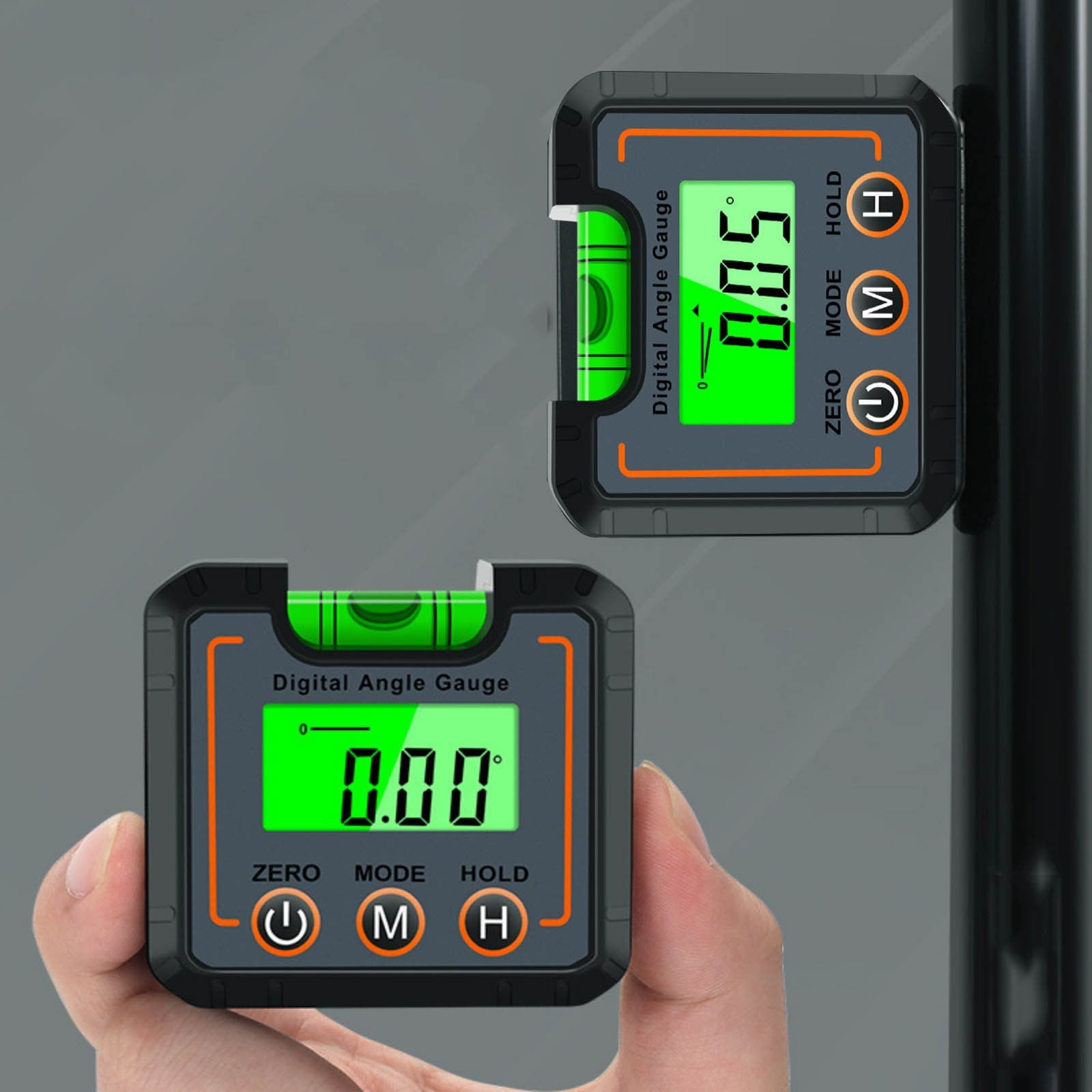 Foqnuq Digital Angle Finder Magnetic Vial 4x90° Gauge Inclinometer with Bubble Level for ...