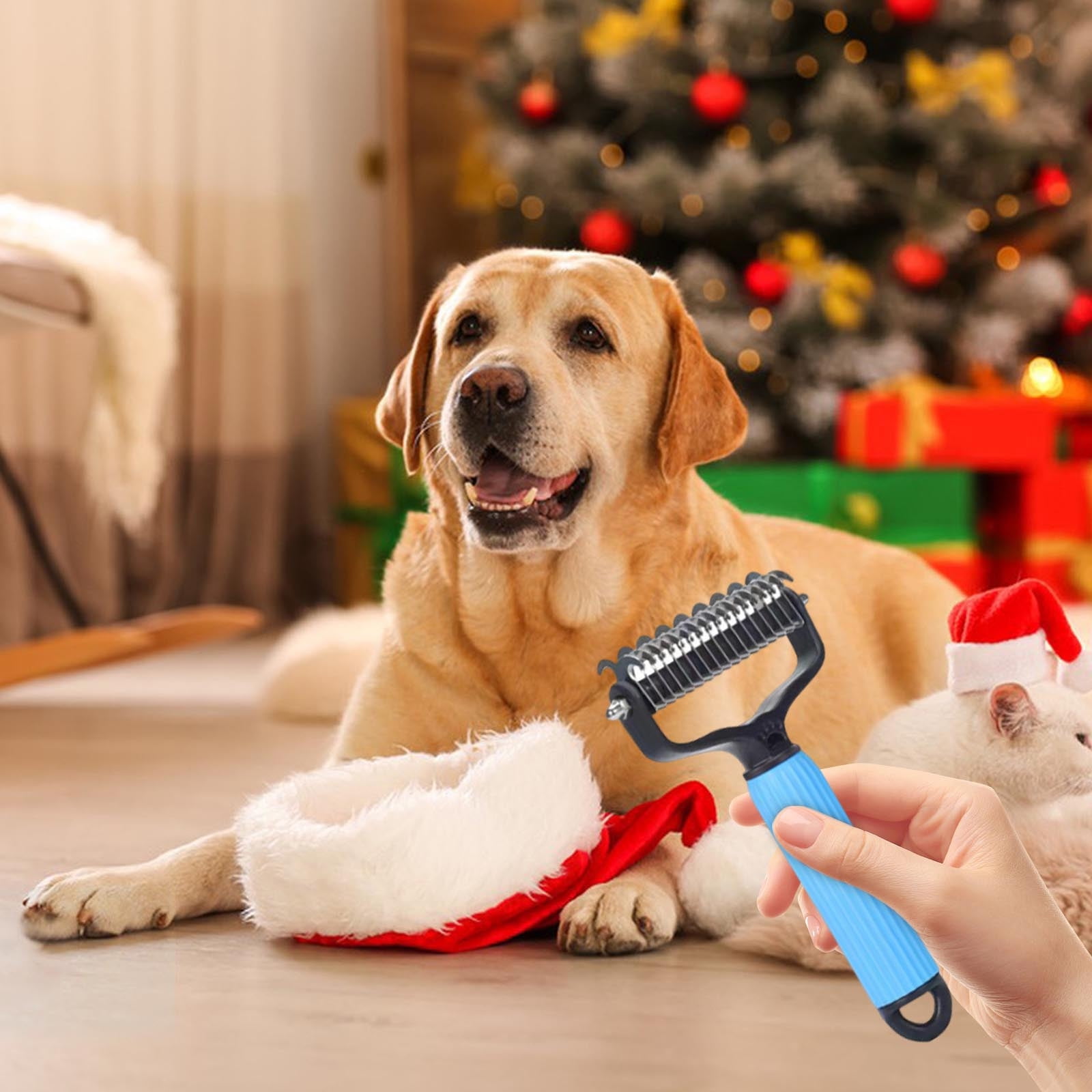 Foqnuq Double-Sided Pet Detangling Comb - Stainless Steel, Skin ...