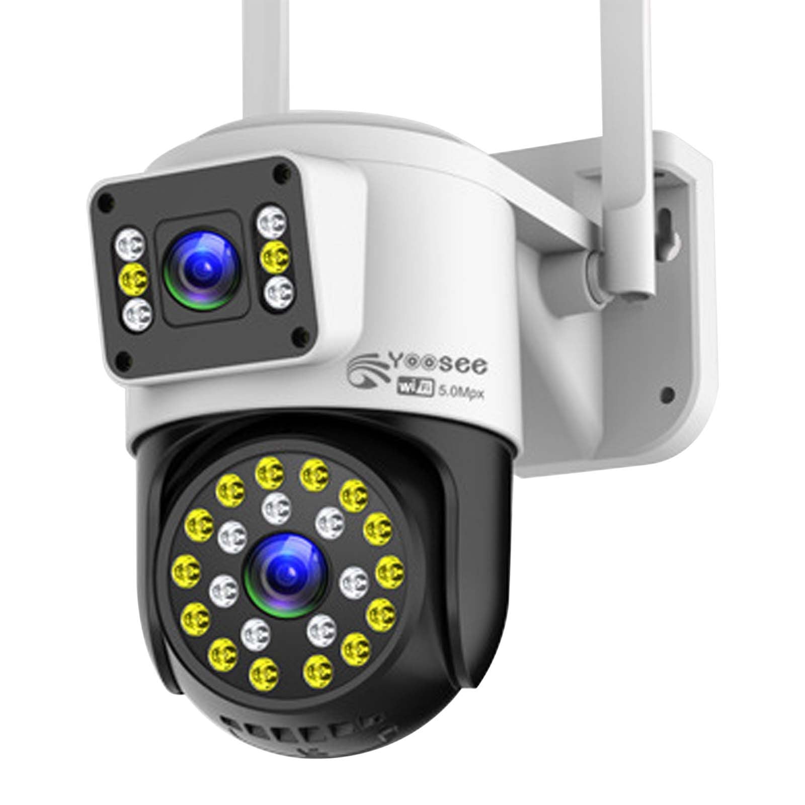 Foqnuq Dual-Screen Outdoor Surveillance Camera, 360° Panoramic Night ...