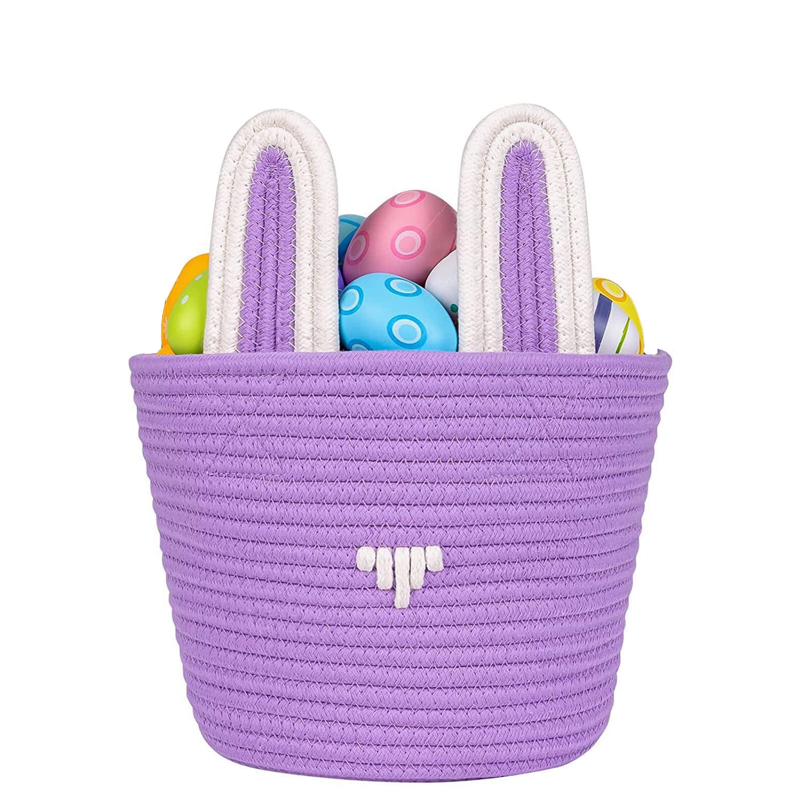 Foqnuq Easter Basket for 2024 - Handcrafted Cotton Rope Storage Basket ...