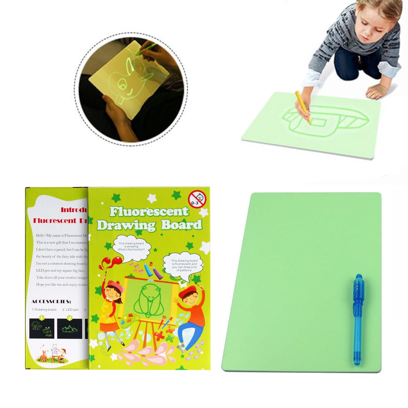 Foqnuq Fluorescent Drawing Board Luminous Graffiti Board A4 Size ...