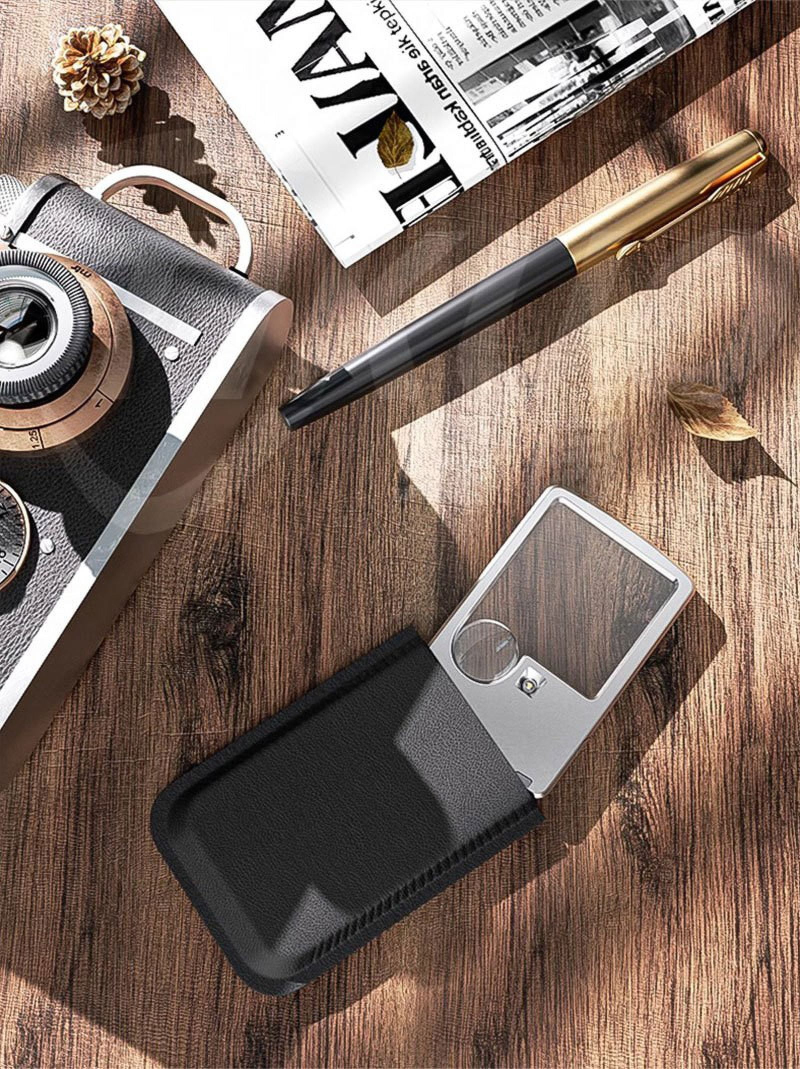 Foqnuq Folding Magnifier with Light and Stand 3x/6x for Reading, Close ...