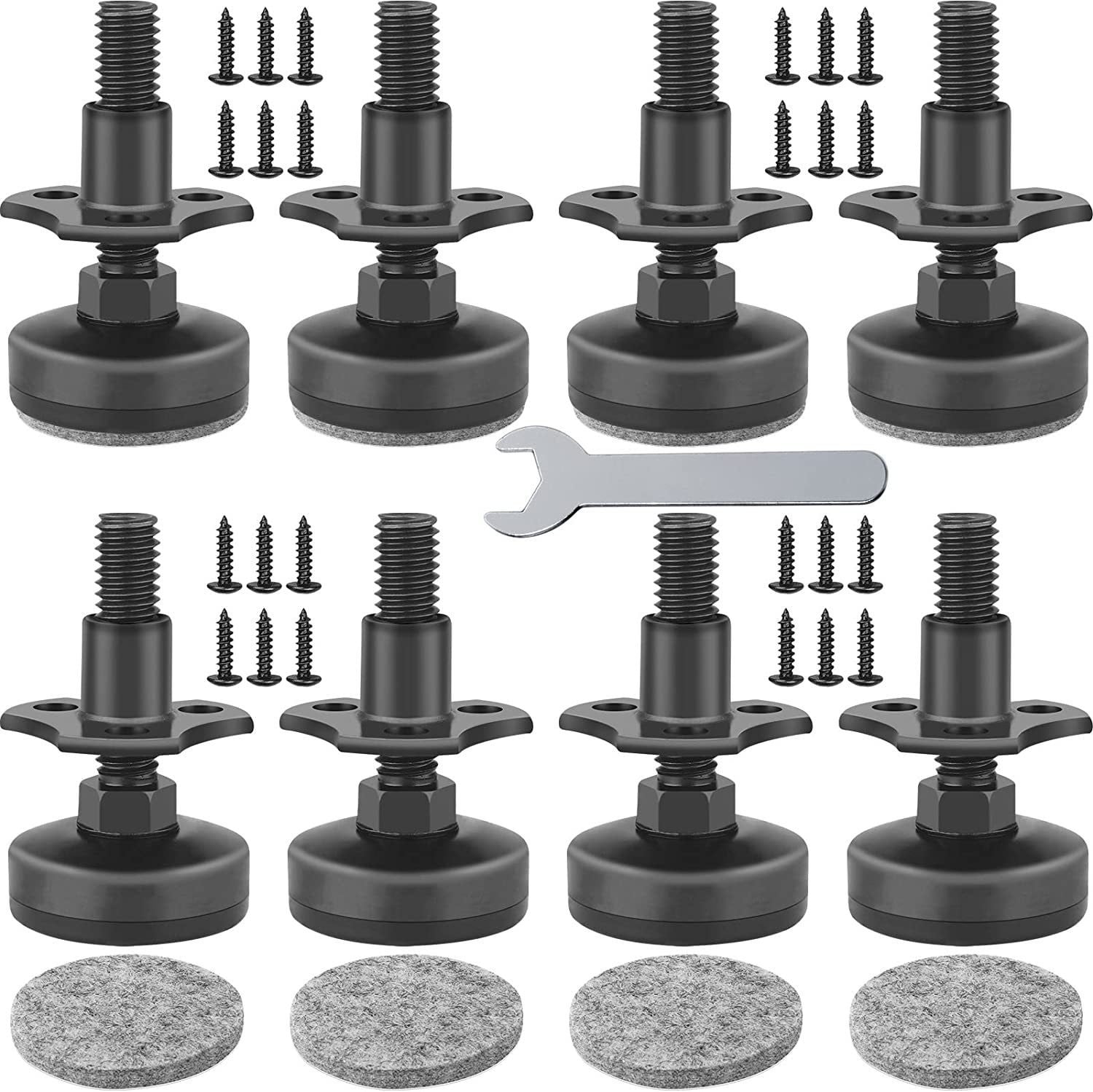 Foqnuq Furniture Levelers 3/8-16 Thread with T-Nut Kit, Adjustable ...