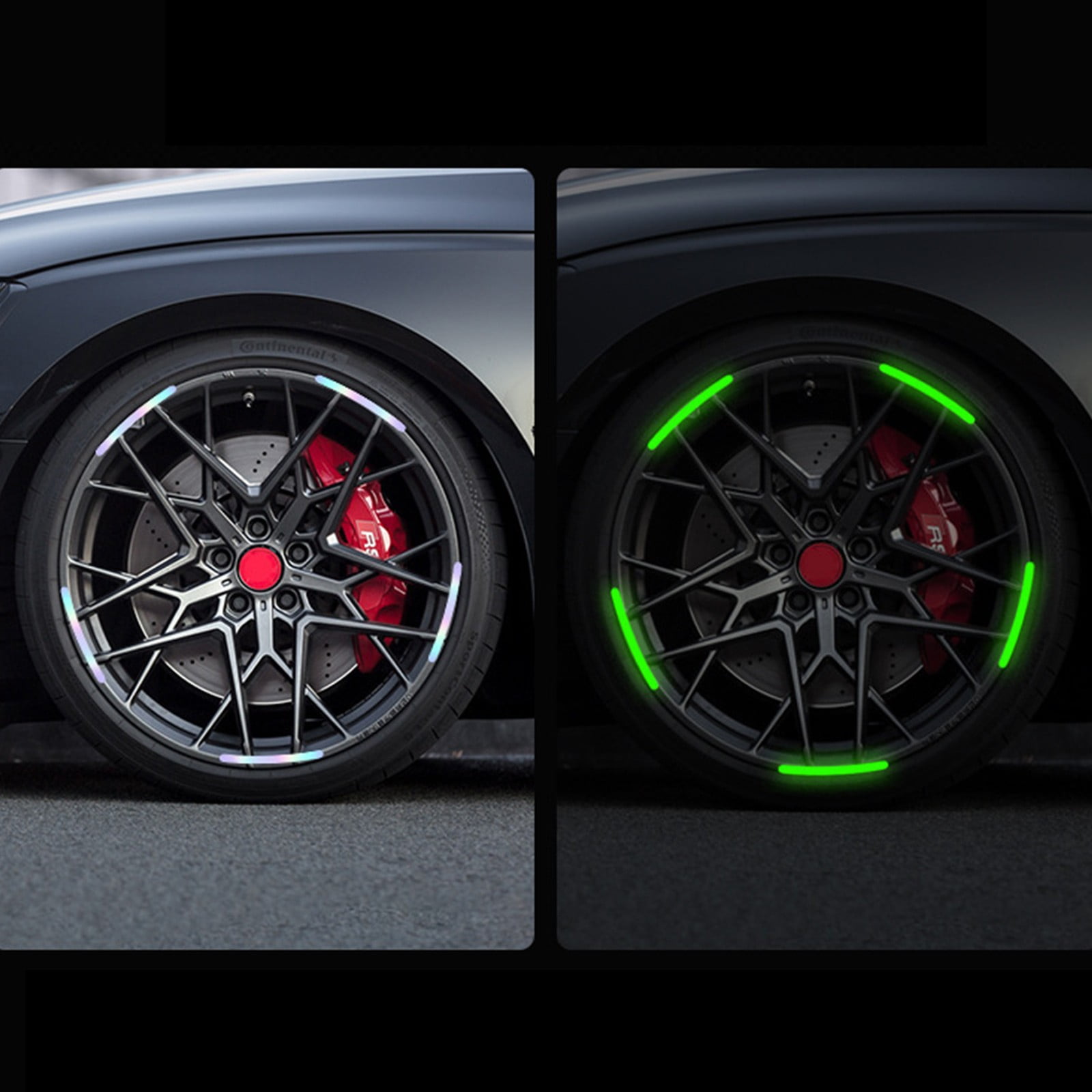 Foqnuq Glow in the Dark Wheel Stickers Reflective Tyre Decals Multi ...