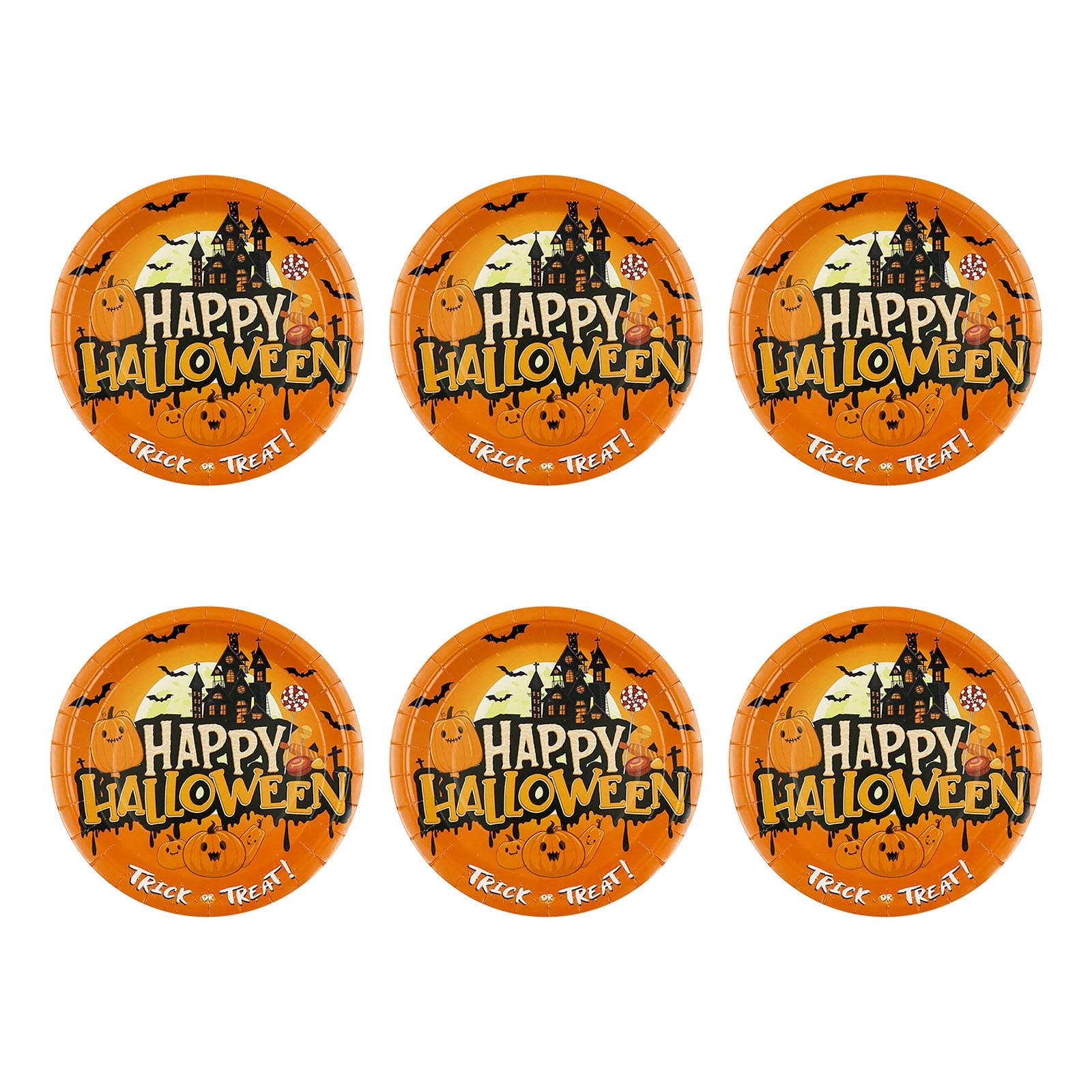 Foqnuq Halloween Party Plates, Disposable Paper Tableware, Pumpkin ...