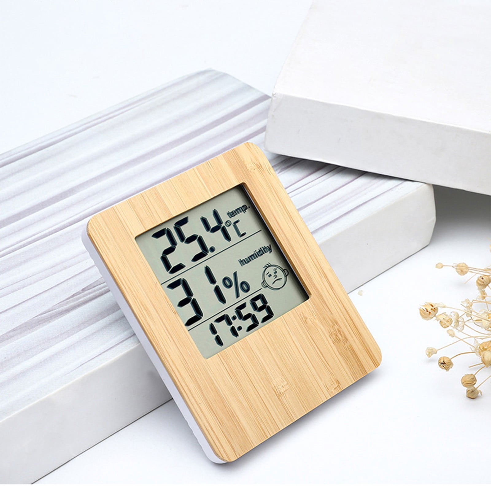 Foqnuq LCD Colorful Screen Weather Clock with Temperature and Humidity ...