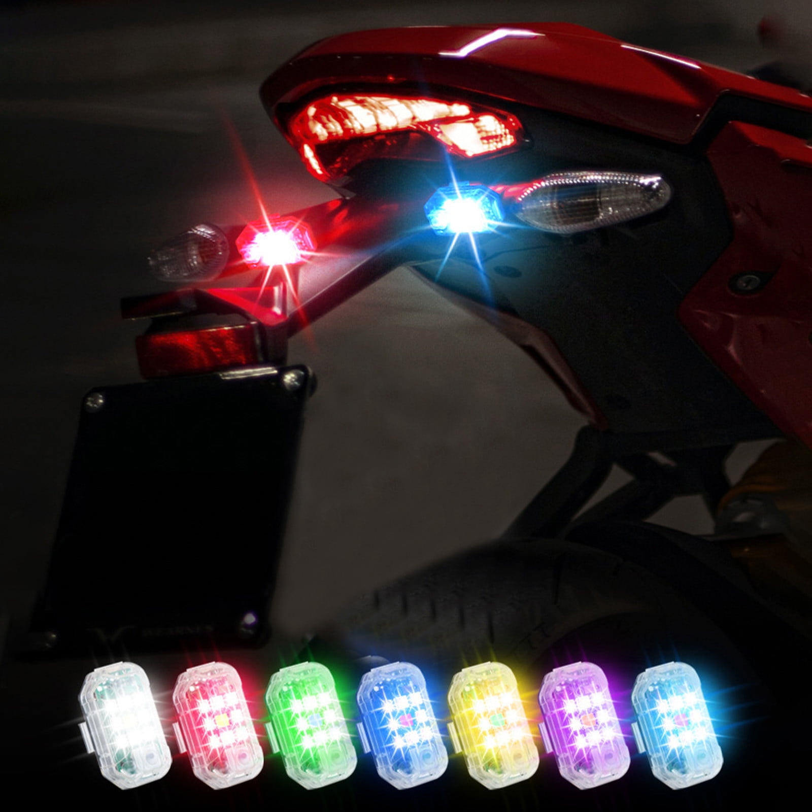 Foqnuq LED Flashing Lights for Car, Motorbike, Electric Vehicle ...
