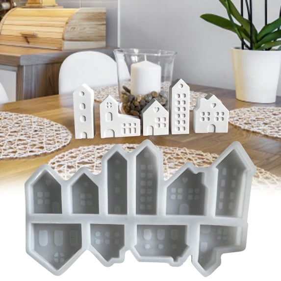 Foqnuq Nordic Mini House Silicone Mold for European Style Home Decor ...