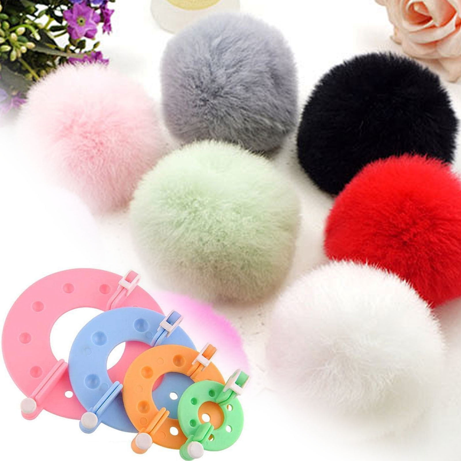 Foqnuq Plastic Ball Maker Knitting Tool Set - 4 Pack, Durable DIY Yarn Pom Pom Maker for ...