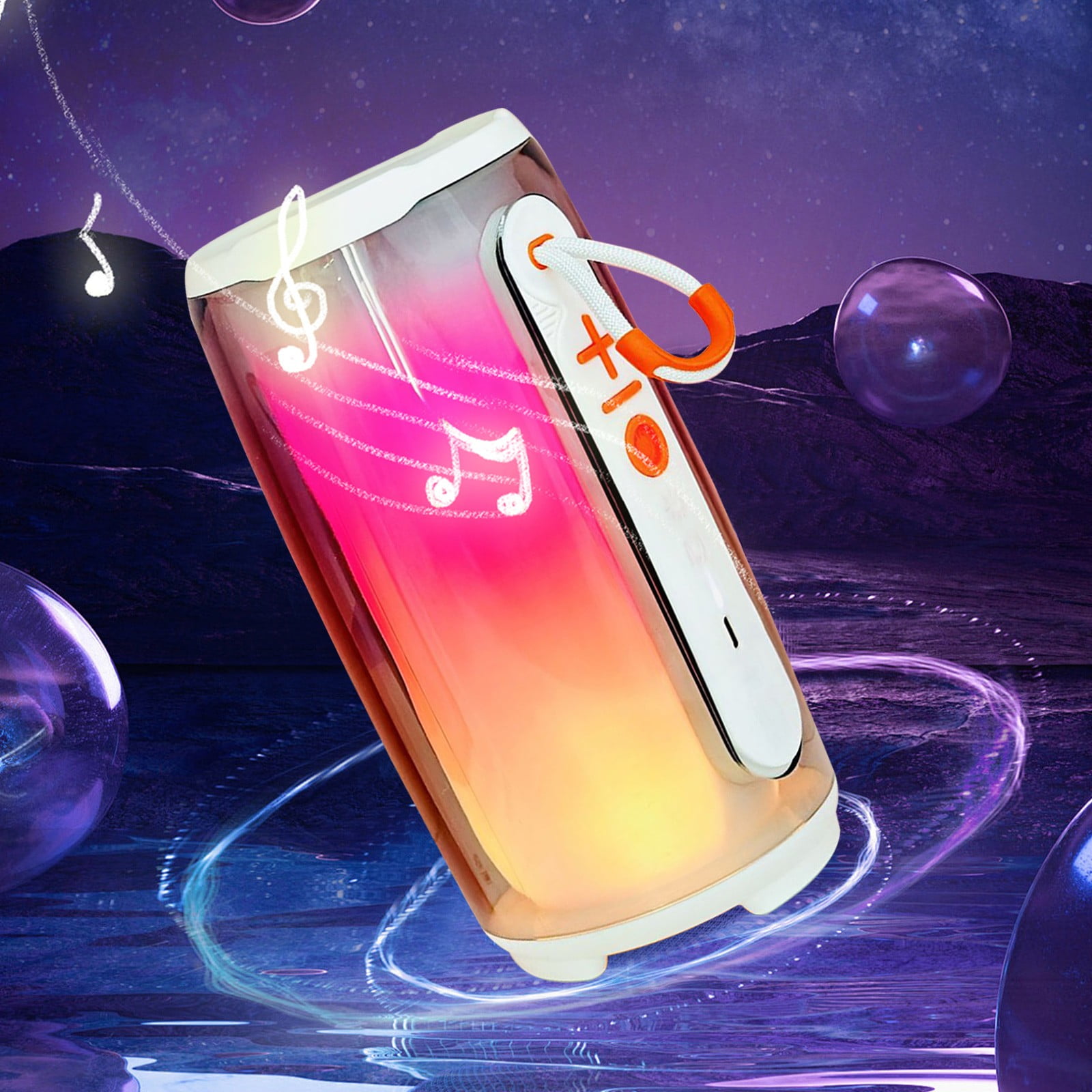 Foqnuq Pulsating Bluetooth Speaker RGB Lights Portable Wireless Audio ...