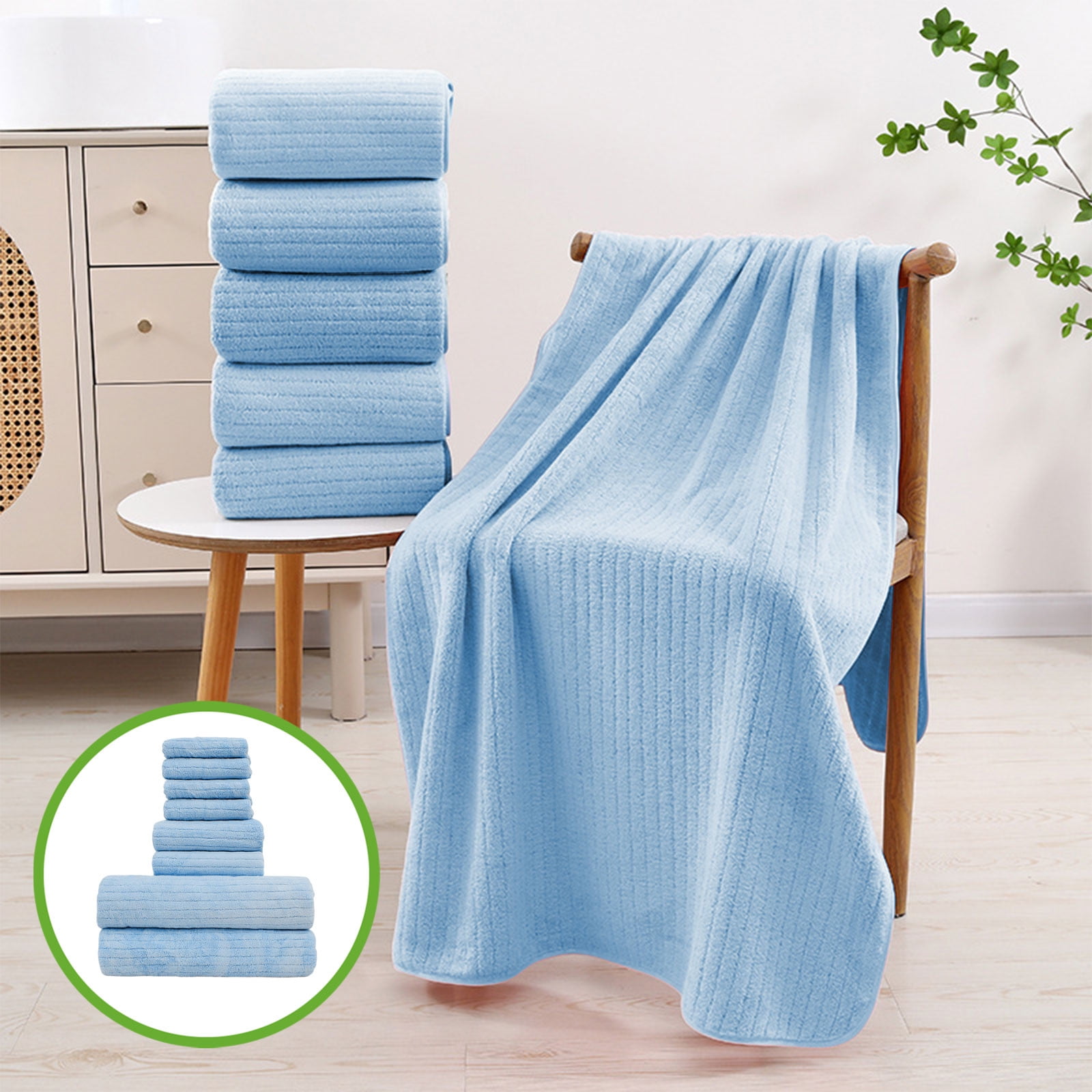 Foqnuq Soft Absorbent Bath Towel Set, Velvet Square Towels, Washcloths ...