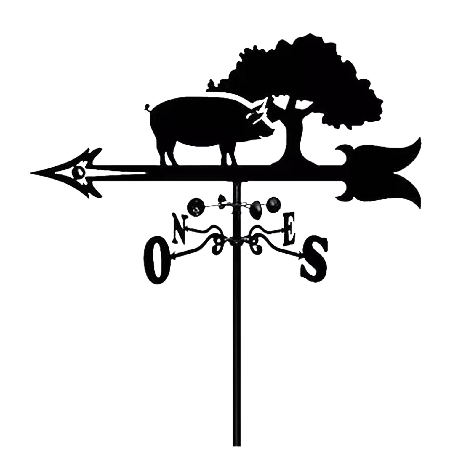 Foqnuq Stainless Steel Spray Painted Pig Wind Vane, Outdoor Courtyard ...